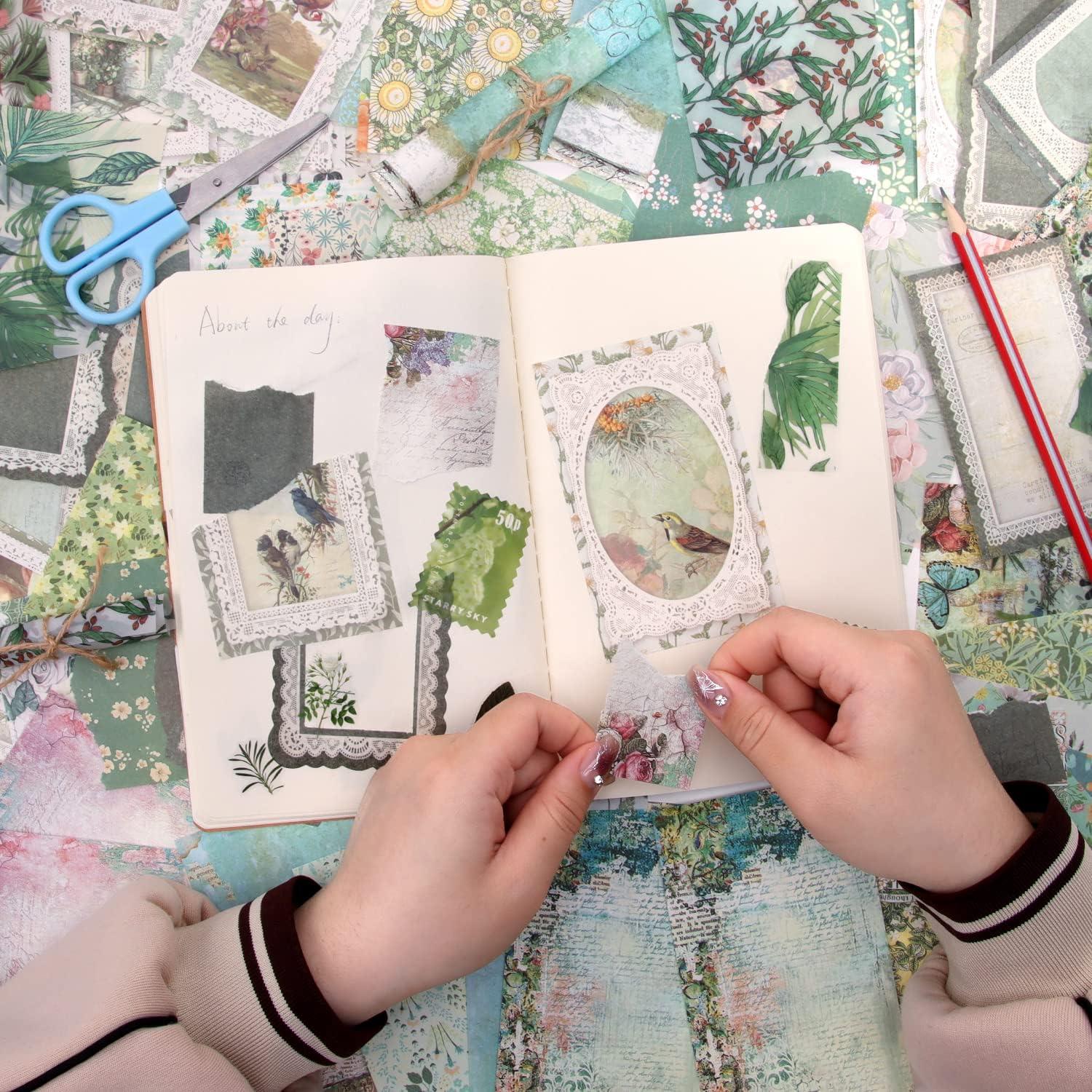 430PCS Vintage Scrapbooking Supplies Kit - Retro Green | DIY Journals ...