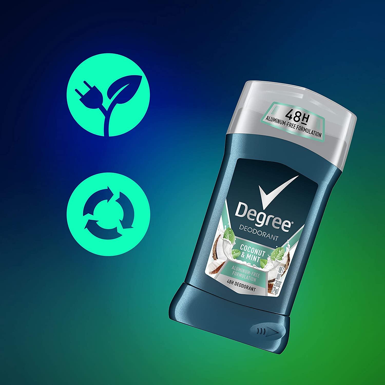 Degree Men Aluminum-Free Coconut Mint Deodorant Stick - 2.6 OZ (Pack of ...