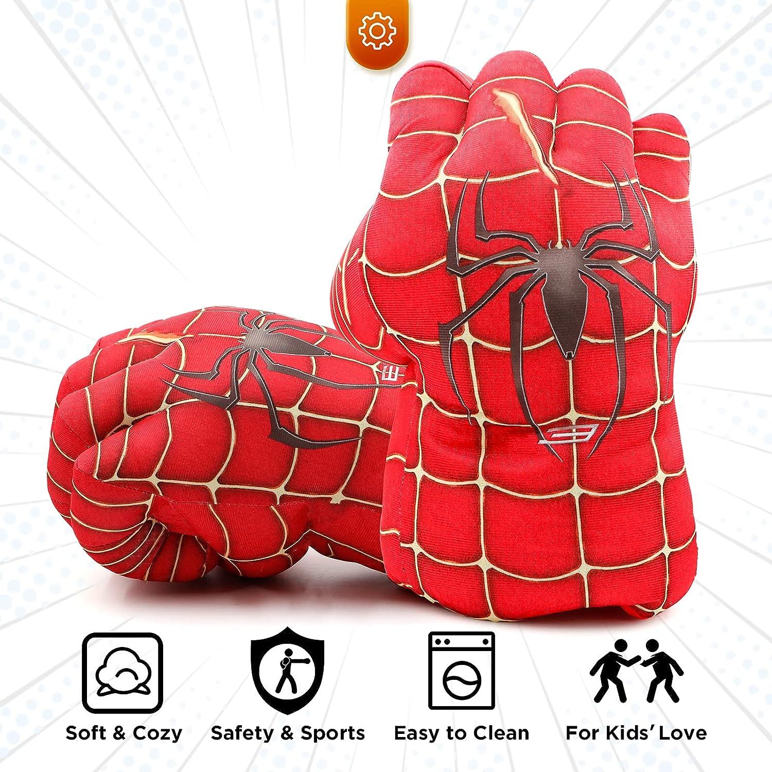 Kids Boxing Plush Superhero Gloves - Red | Fun Hands Fists Toys | Buy ...