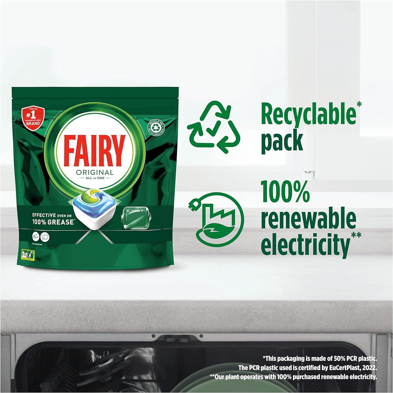 Fairy Original All-in-One Dishwasher Tablets Bulk - 78 Tablets | Buy ...