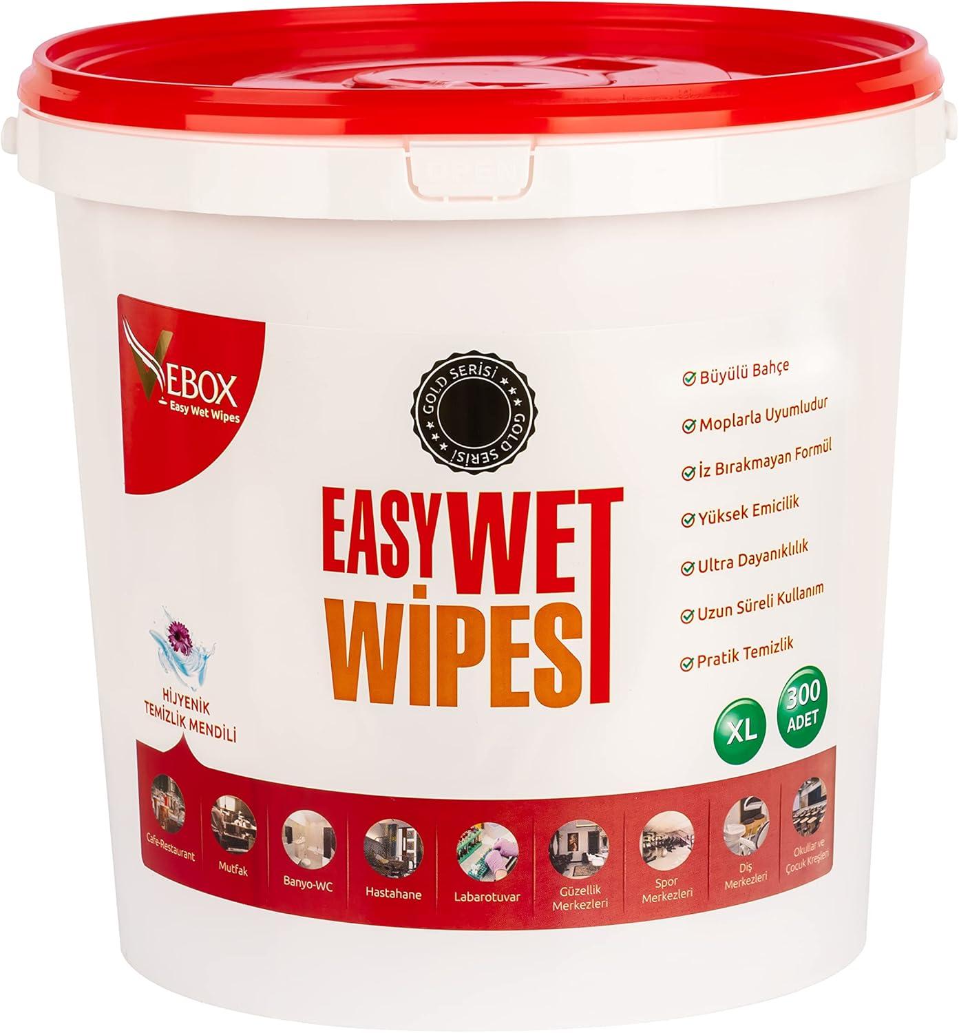 Vebox Easy Wet Wipes - 300 Pieces of Hygiene Wet Wipes | Gold ...