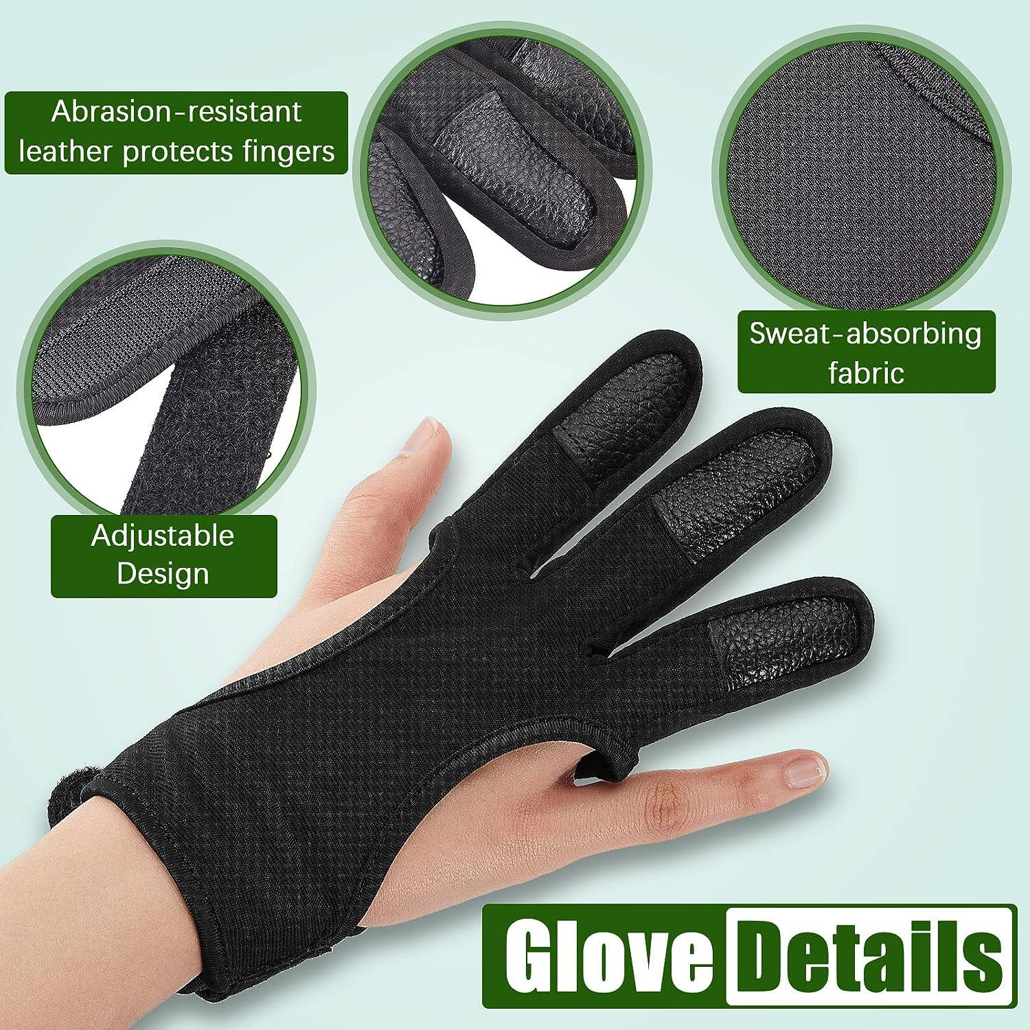 3 Pcs Archery Accessories Set: Arm Guard, Three Finger Gloves, Back ...