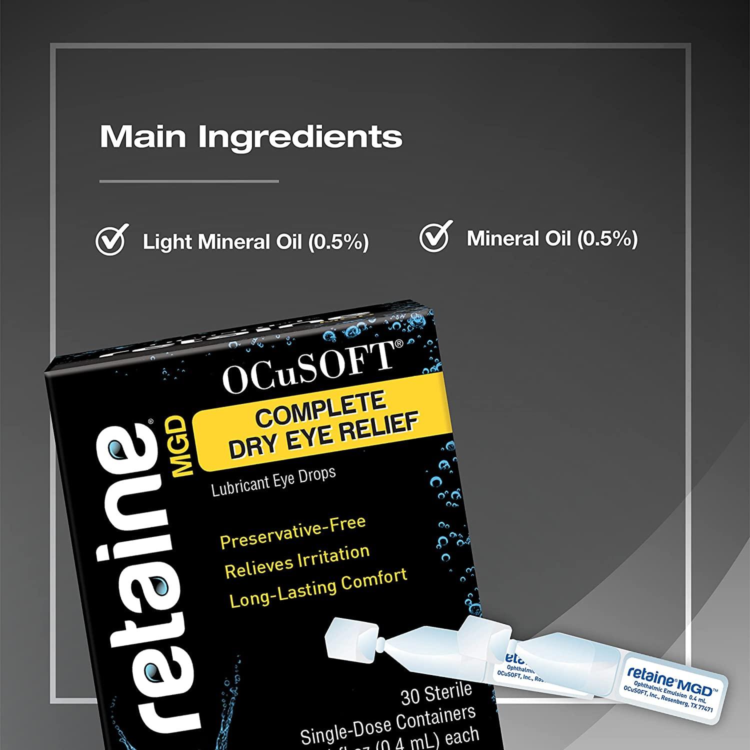 Ocusoft Retaine MGD Emulsion 30 ct Single Use Containers - 0.01 oz ...