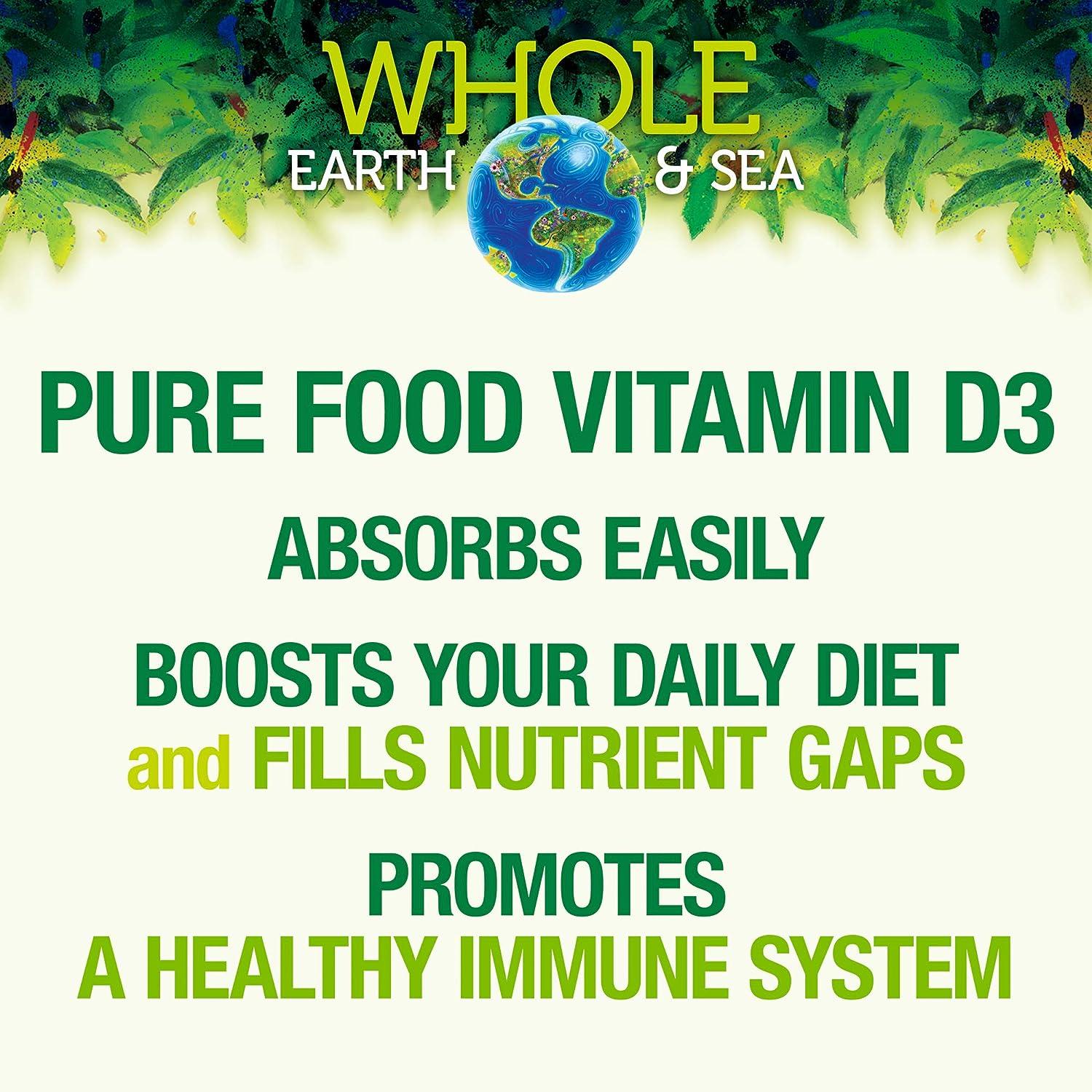 Natural Factors Whole Earth & Sea Vitamin D3 1000 IU Vegan Supplement ...