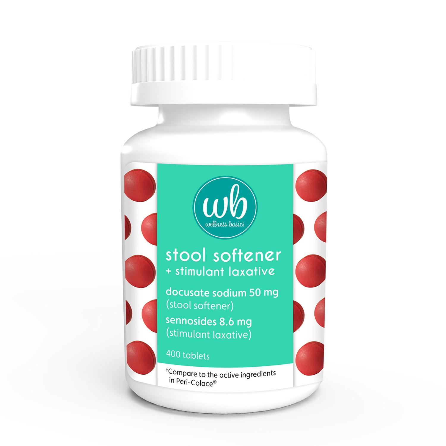 400-Count Wellness Basics Stool Softener & Laxative Tablet - Docusate ...