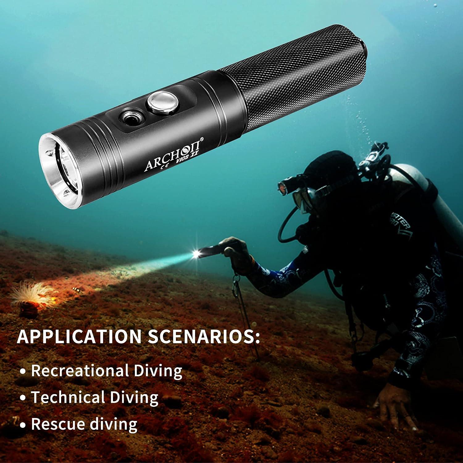 ARCHON V10S 1200 Lumens Scuba Diving Flashlight | Waterproof Dive Light ...