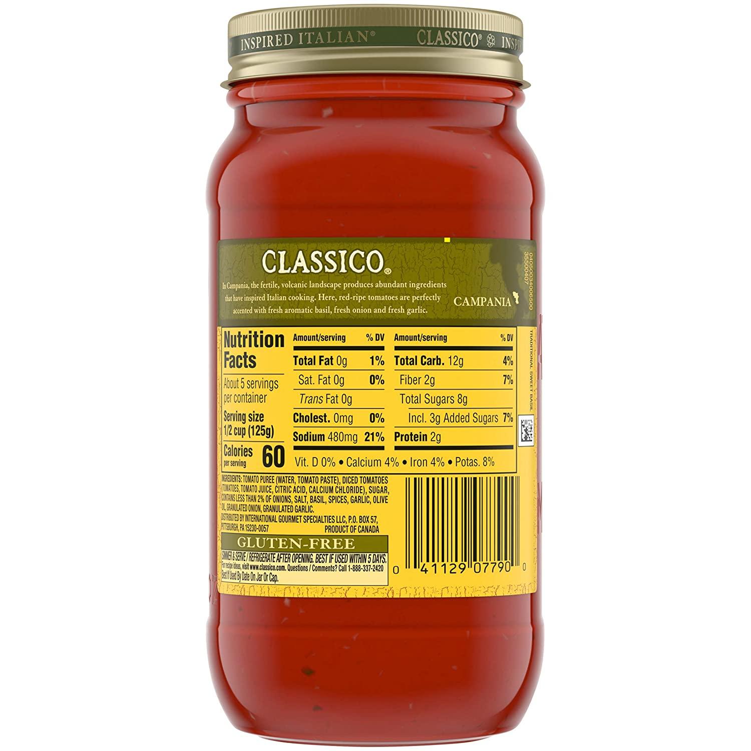 Classico Sweet Basil Pasta Sauce - 24 oz Jar | Buy Now with Express ...