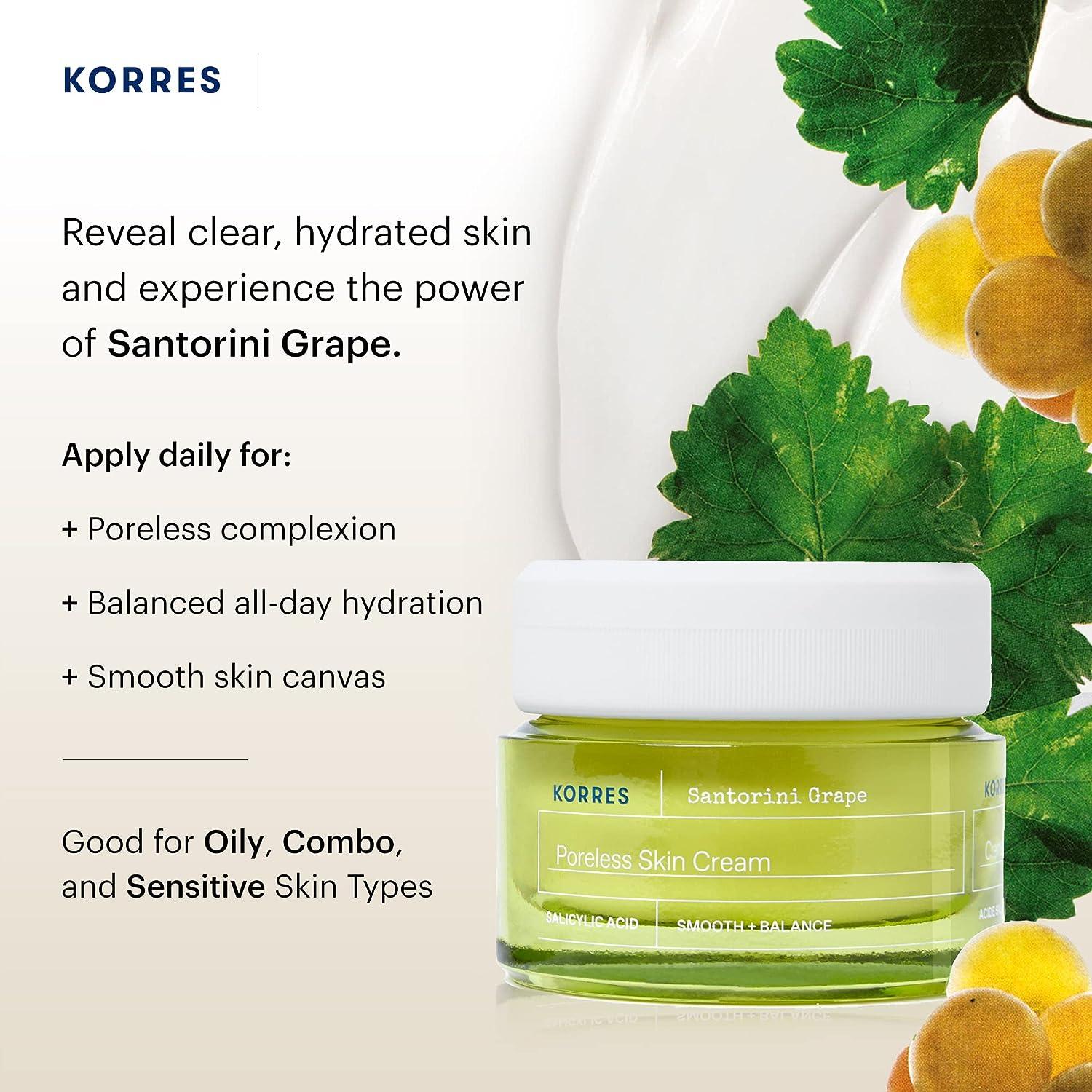 KORRES Santorini Grape Poreless Skin Cream 1.35 fl. oz. - Pore-Refining ...