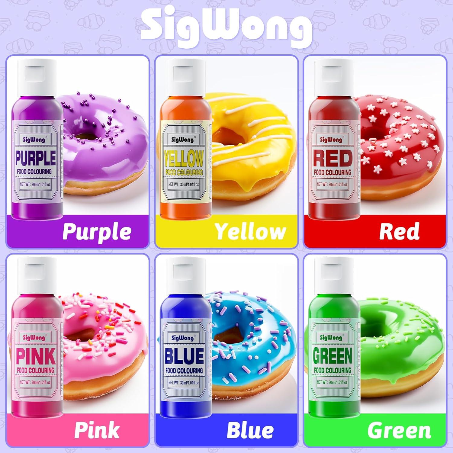 Food Colouring Set - 6 Vibrant 30ml Food Grade Liquid Food Colouring ...