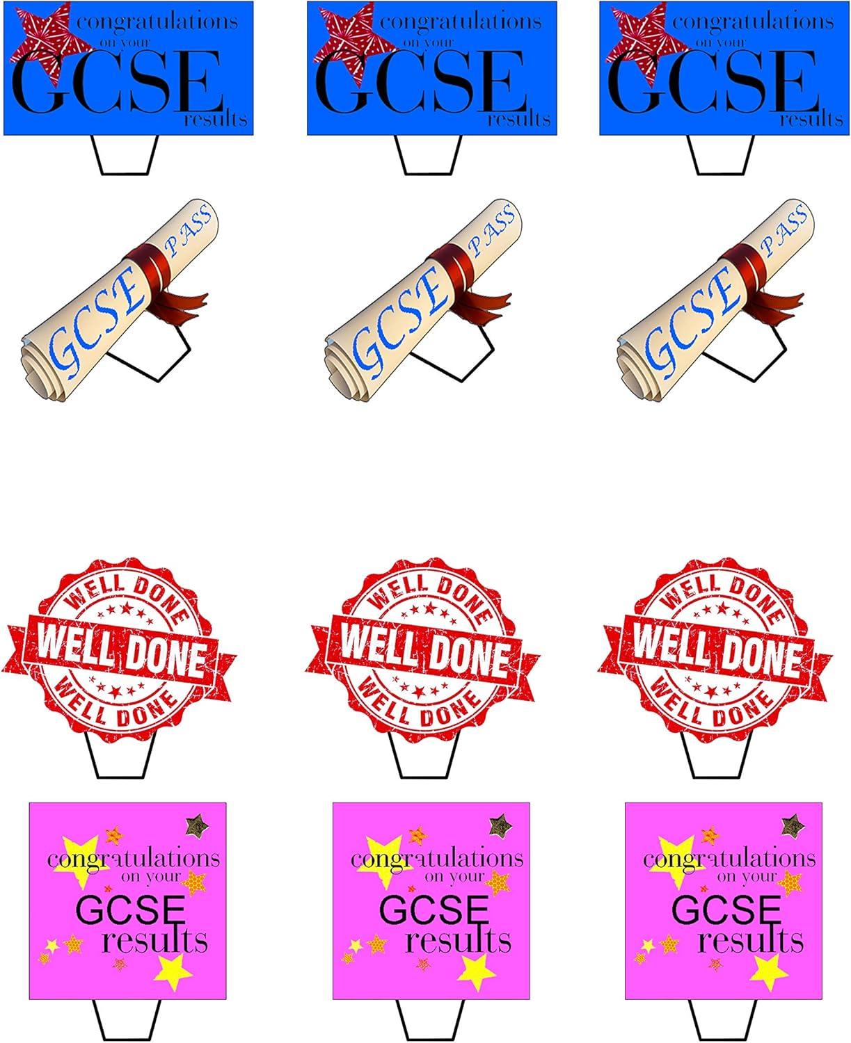 GCSE Congratulations Edible Cupcake Toppers - Stand-up Wafer Cake ...