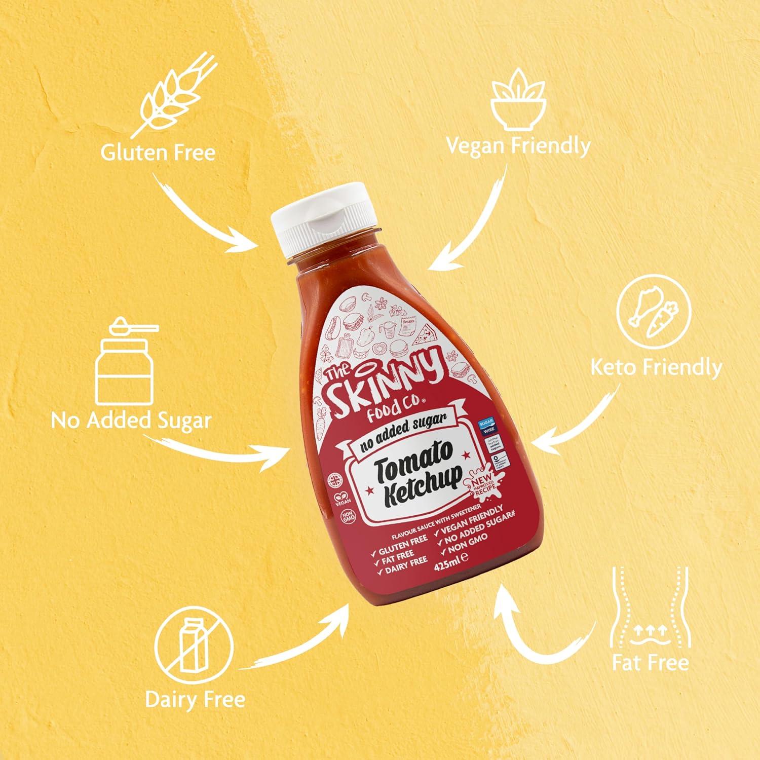 Skinny Food Co Sugar Free Ketchup 425ml - Virtually Zero Calorie Tomato ...