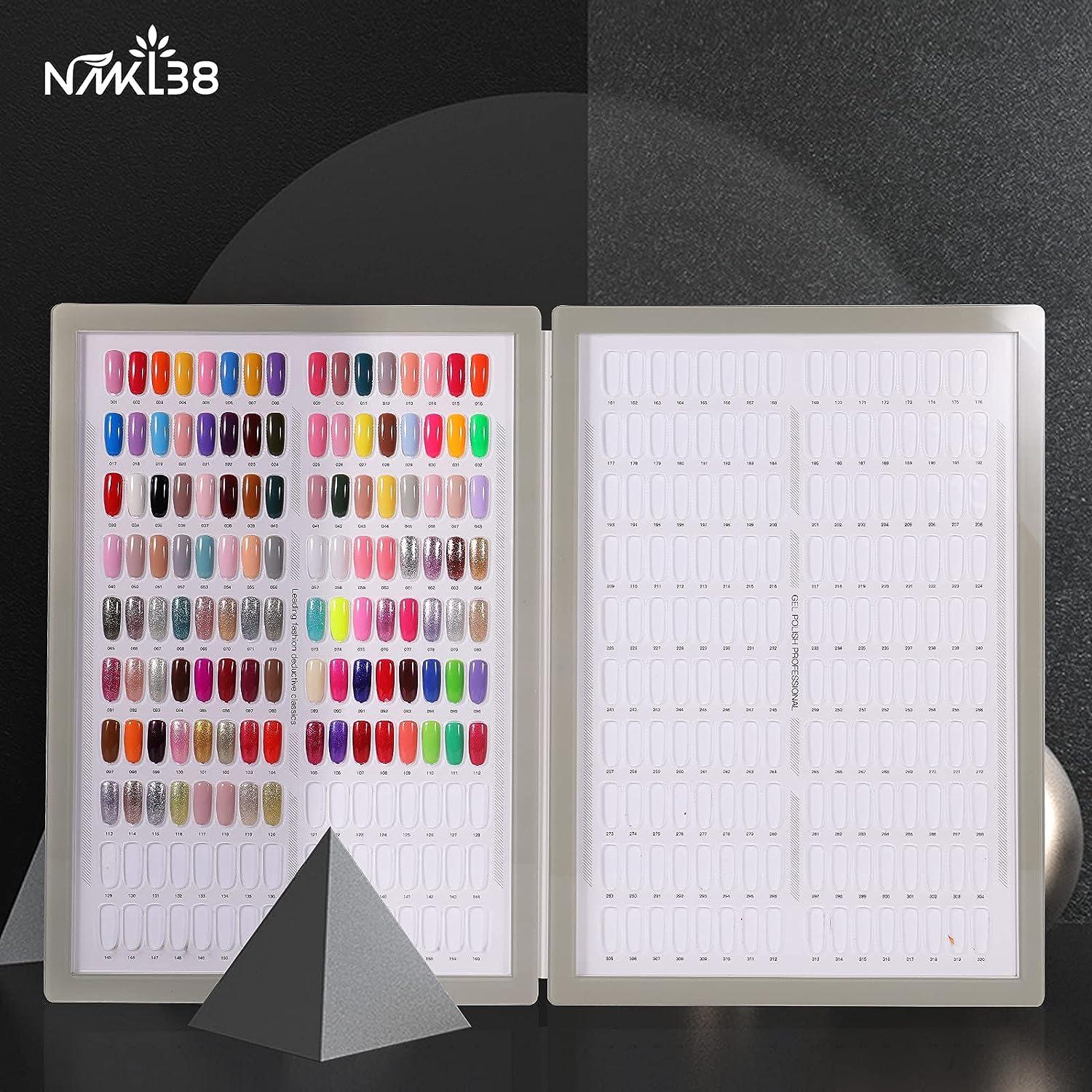 NMKL38 Poly Nail Gel Color Chart Display Book with 360 Tips - Nail ...