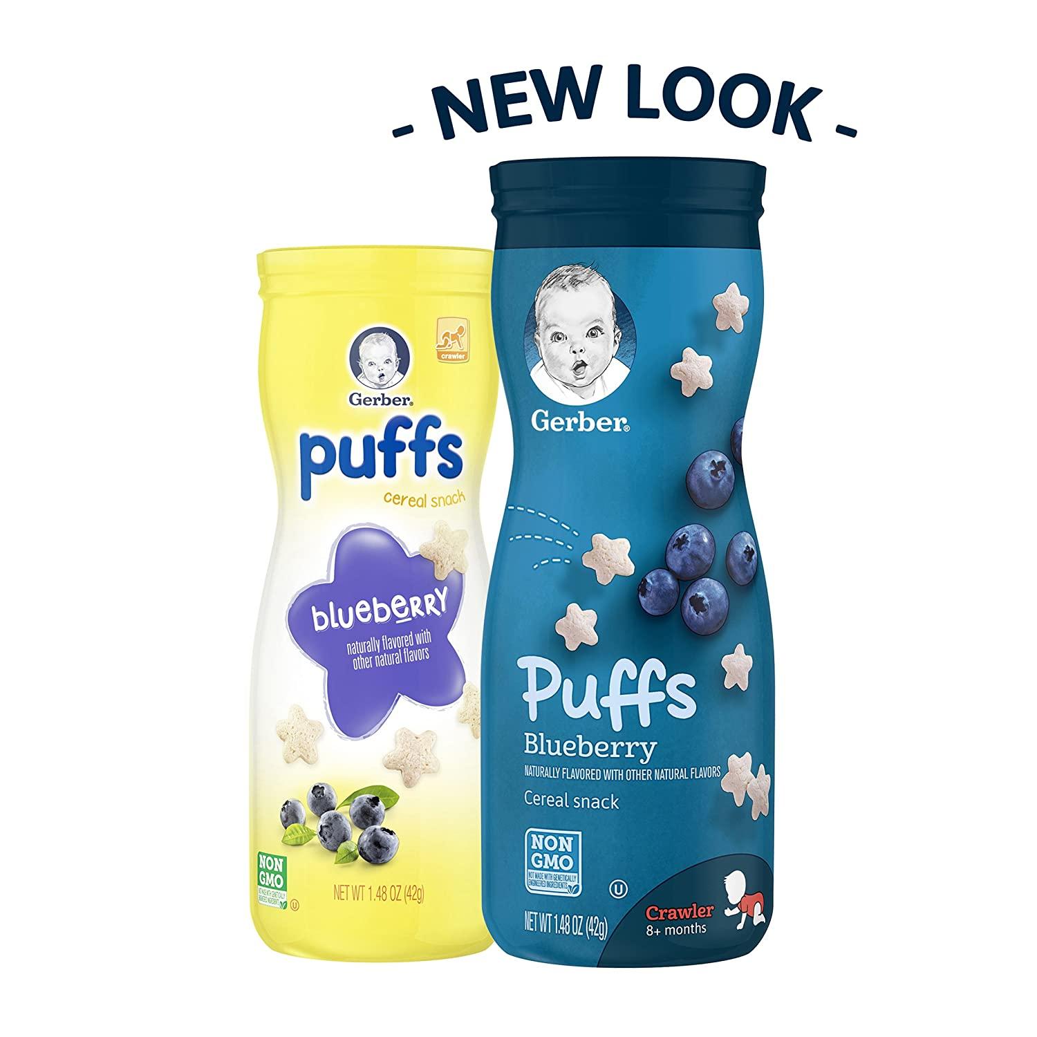 Gerber Graduates Puffs Cereal Snack 1.48 oz 6 Pack - Assorted Flavors ...
