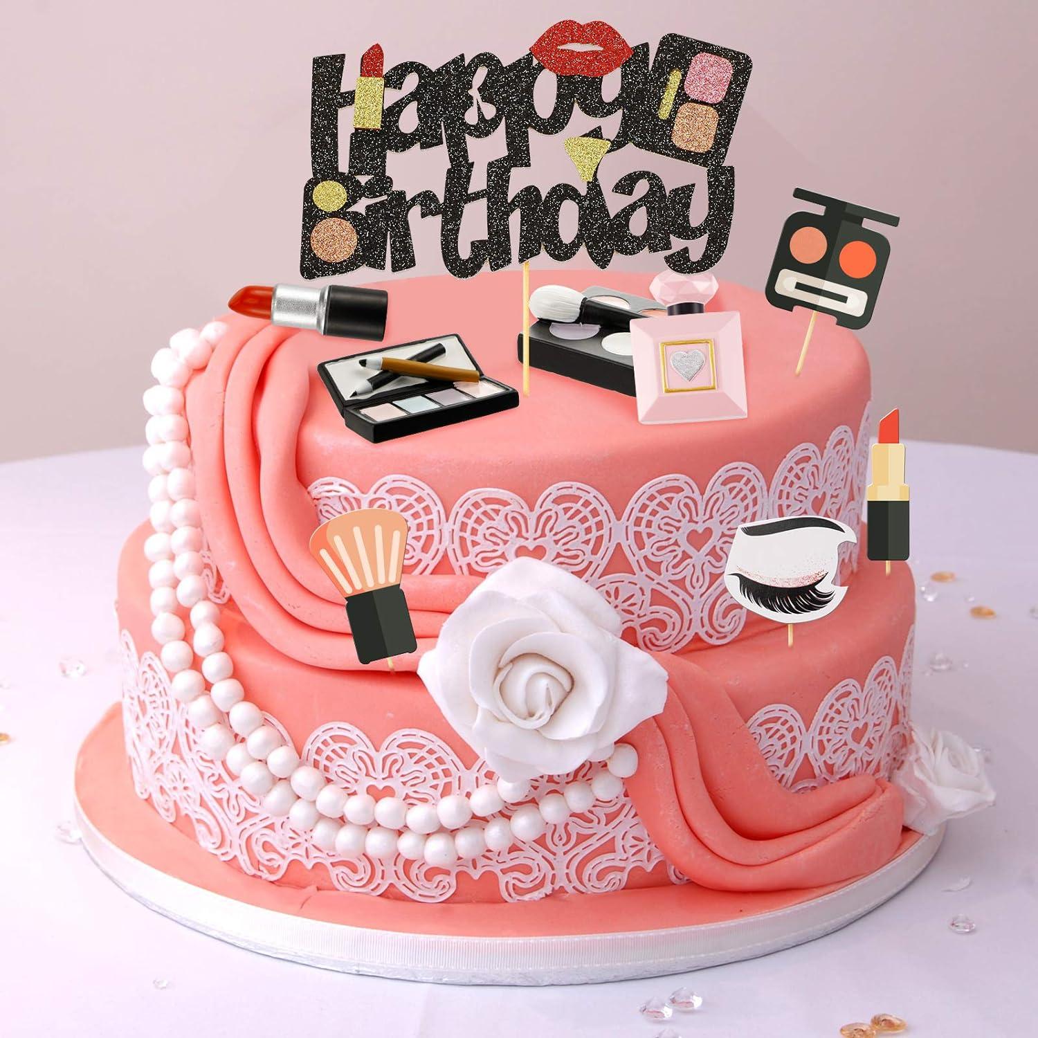 29 Pieces Makeup Themed Cake Toppers 3D Resin Cosmetics Cake Decoration ...