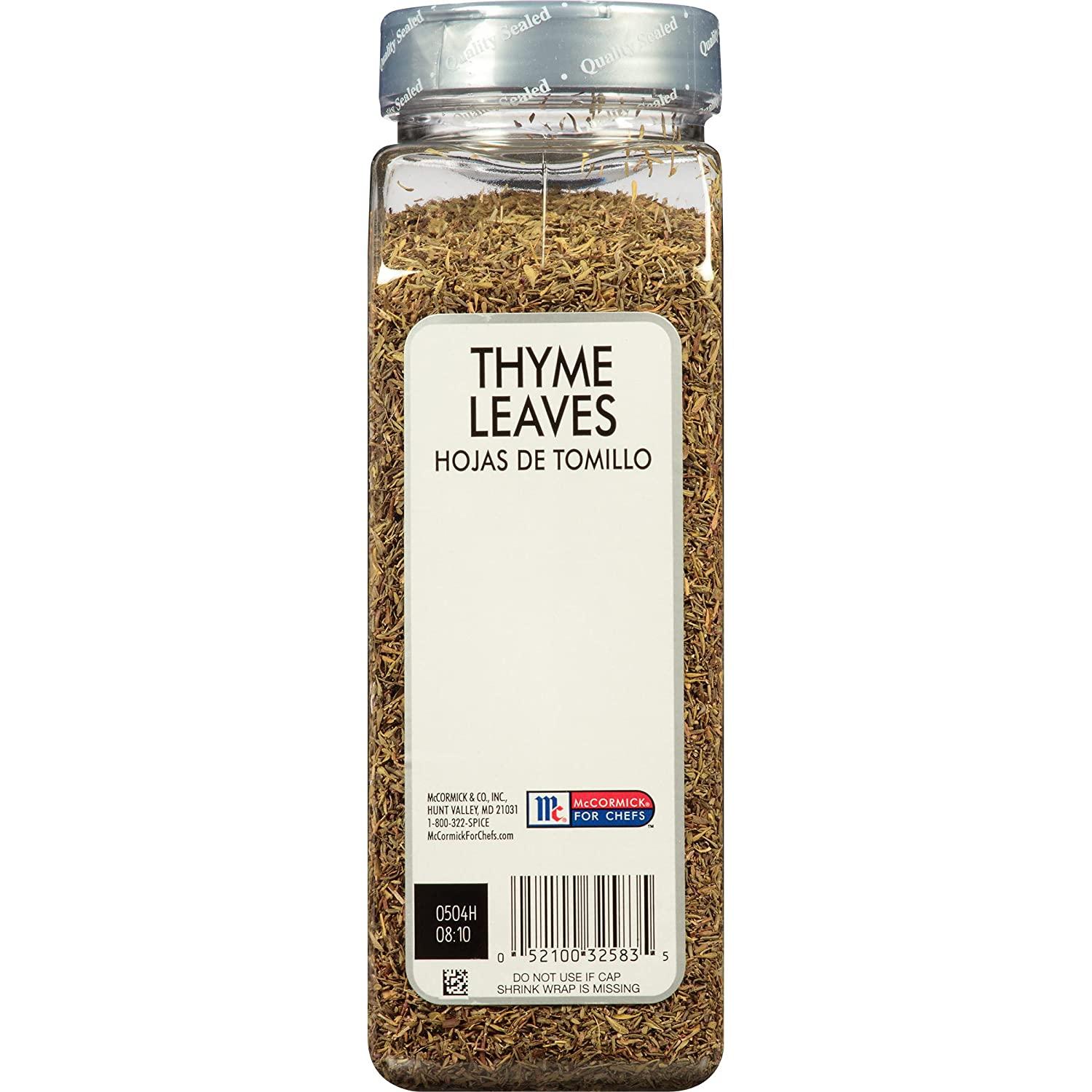 MCCormick Culinary Thyme Leaves 6 oz - Premium Dried Thyme for Soups, Meat, and Seafood - 1 ...
