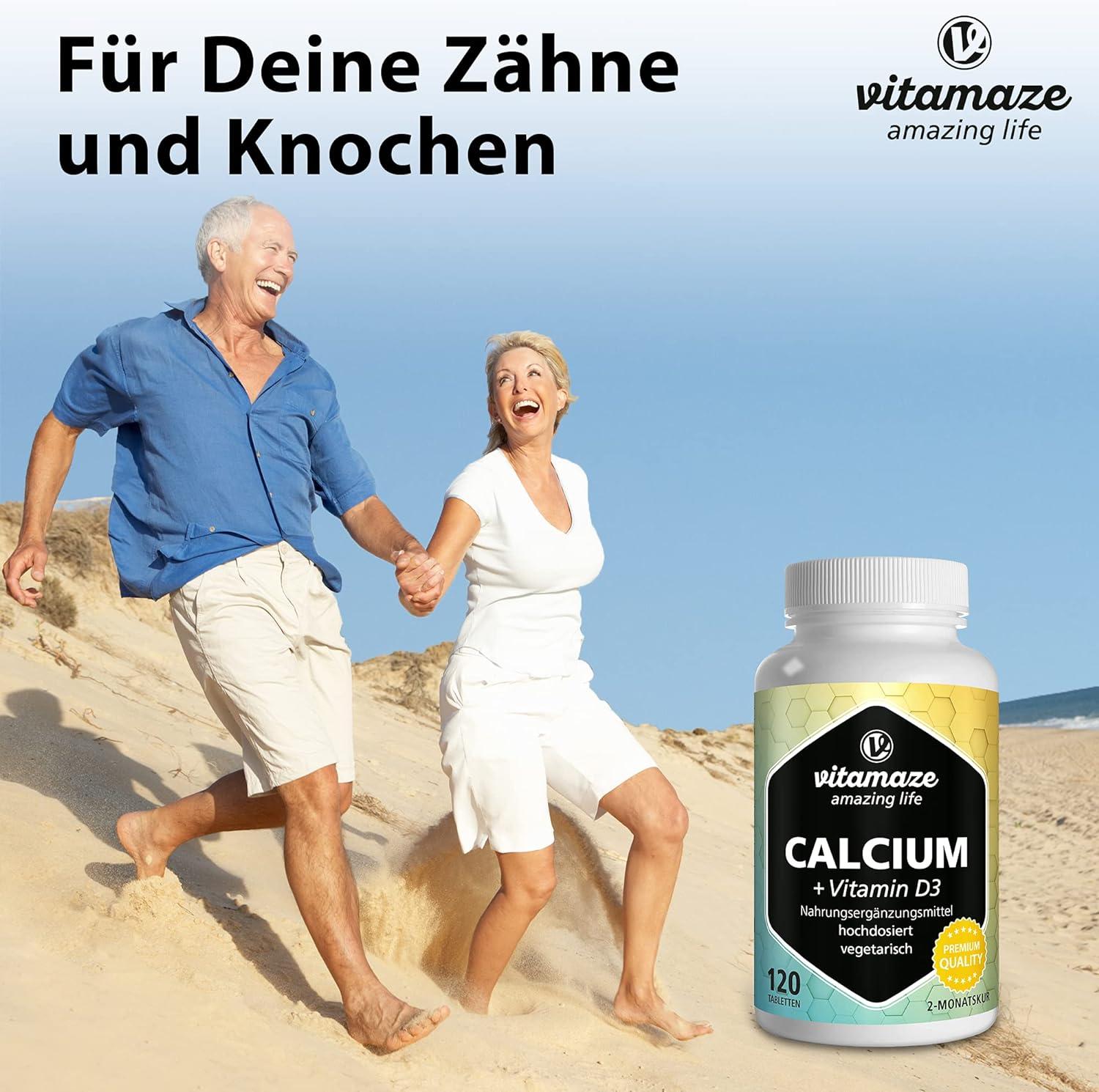 High Dose Calcium + Vitamin D3 Supplements - 600mg Calcium Carbonate ...