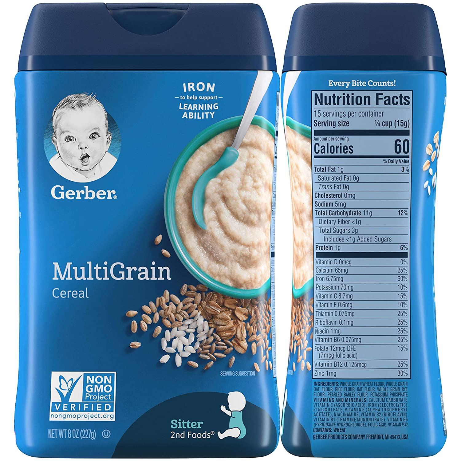 Gerber Baby Cereal Basic Flavor Variety Pack Combo- 8oz: Oatmeal Cereal ...