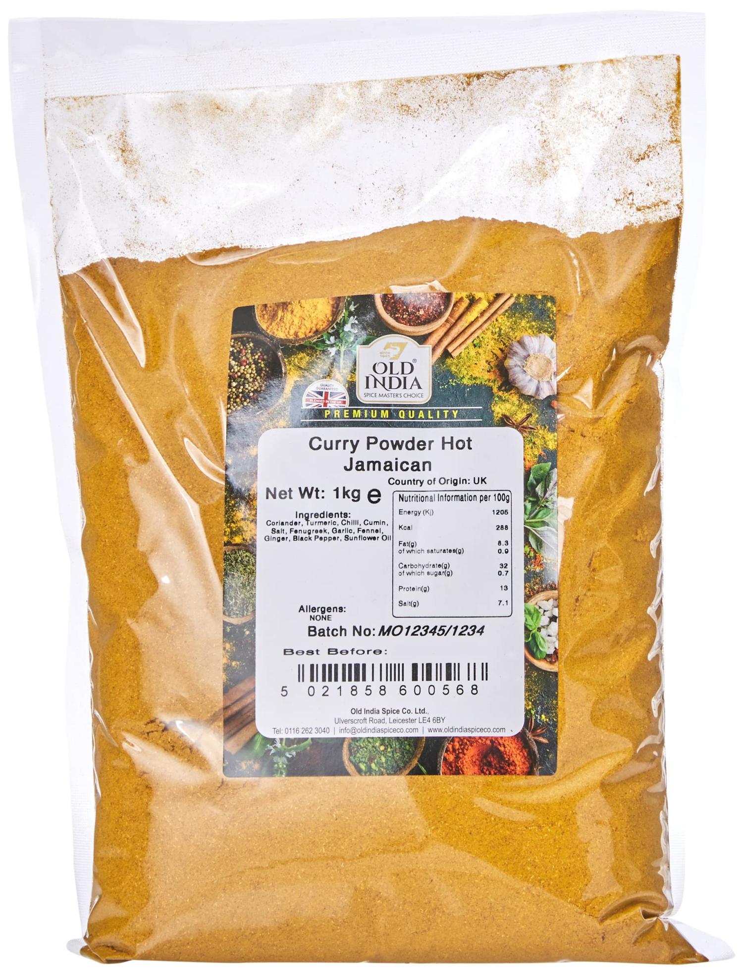 Old India Curry Powder Hot Jamaican 1kg - Authentic Spice Blend (Pack ...