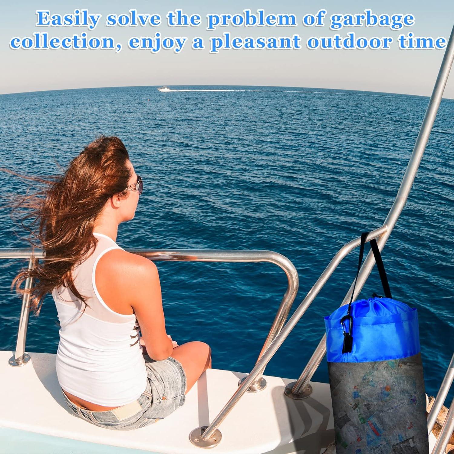 5 Pack Portable Boat Trash Bags - Reusable Mesh Can, Storage Container ...