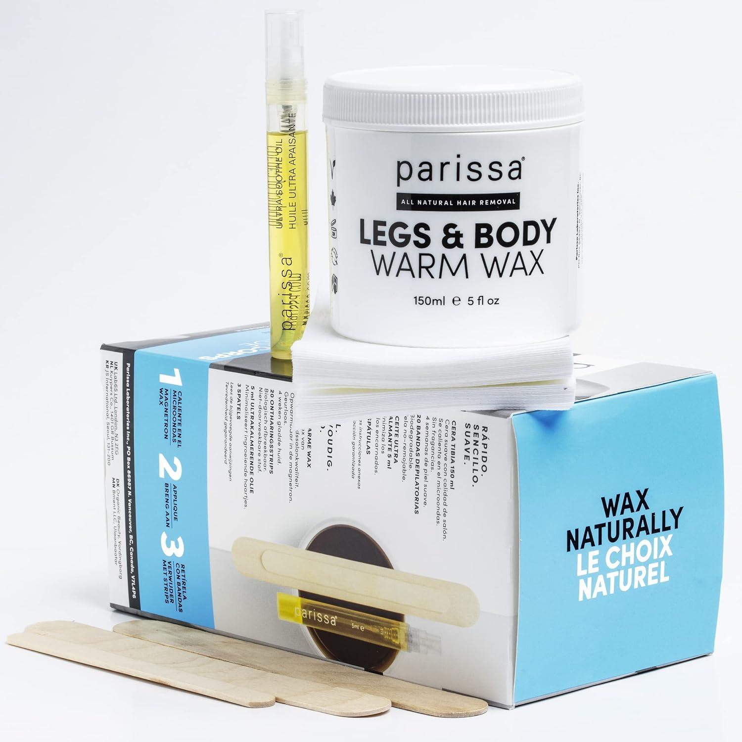 Parissa Legs & Body Warm Wax Kit - Salon-Style Microwavable Formula for ...