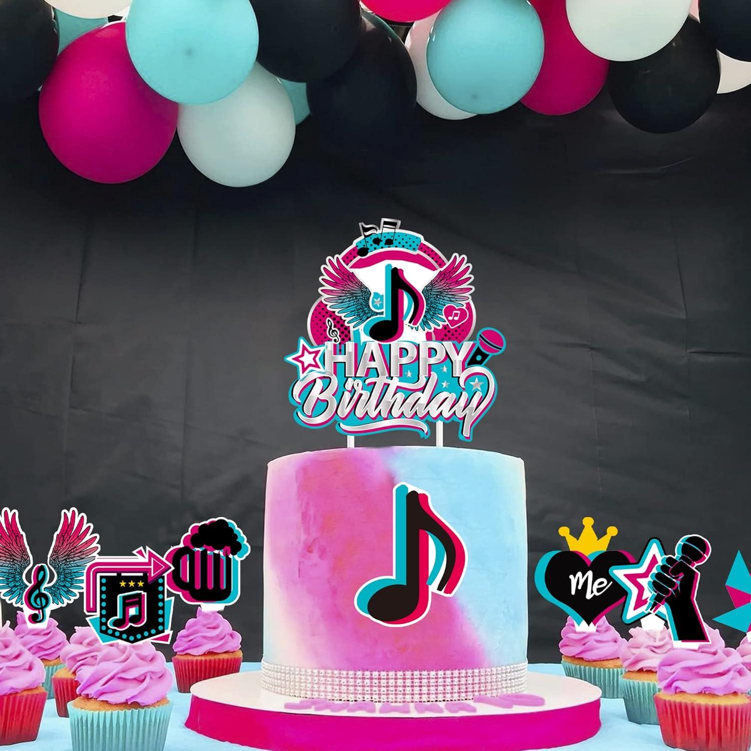 Music Birthday Cake Topper 25pcs Music Cupcake Toppers for Girl'S Music ...
