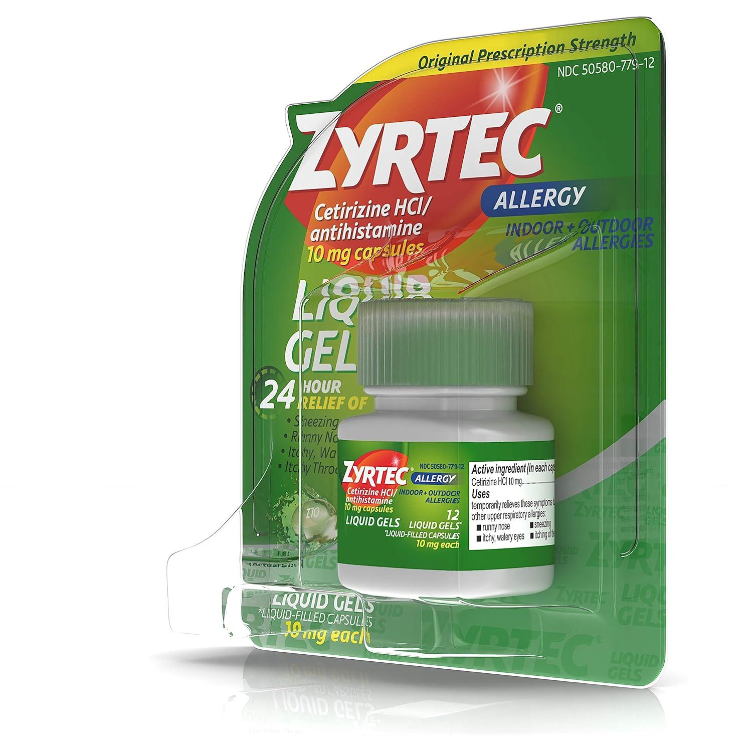 Zyrtec Allergy 24 Hour 10 mg Liquid Gels- 12 ct | Buy Now in ...