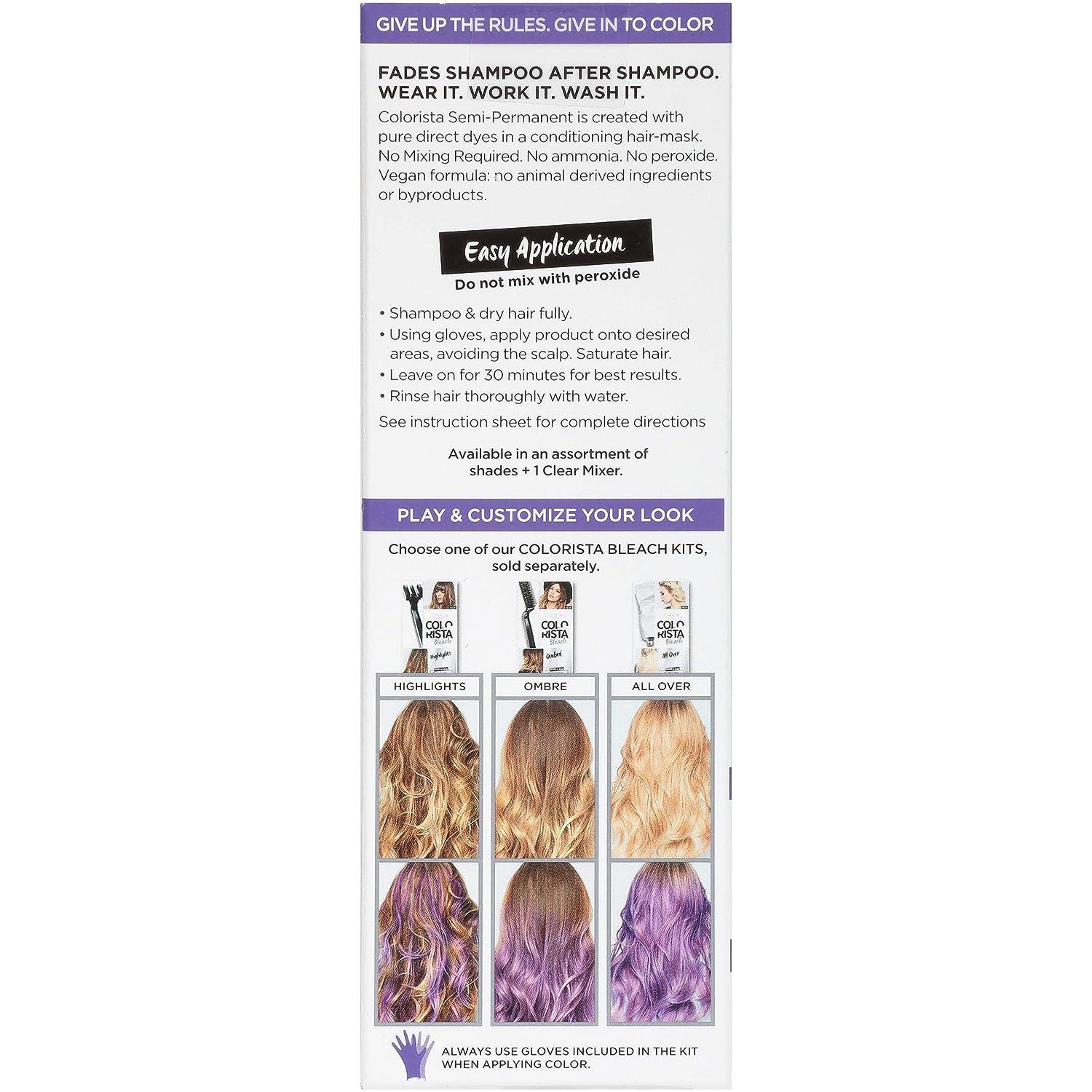 L'Oreal Paris Colorista Semi-Permanent Hair Color - Purple for Light ...