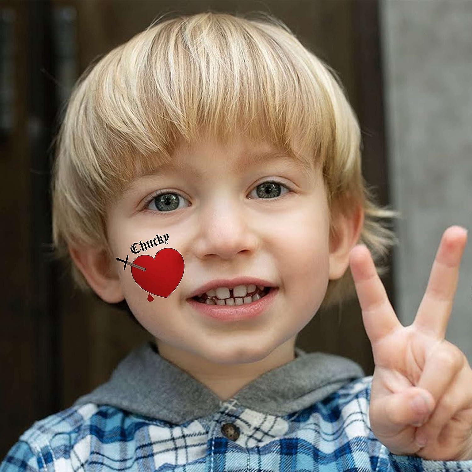 GOROMON Bride of Chucky 16 PCS Heart Tattoo Stickers | Halloween ...