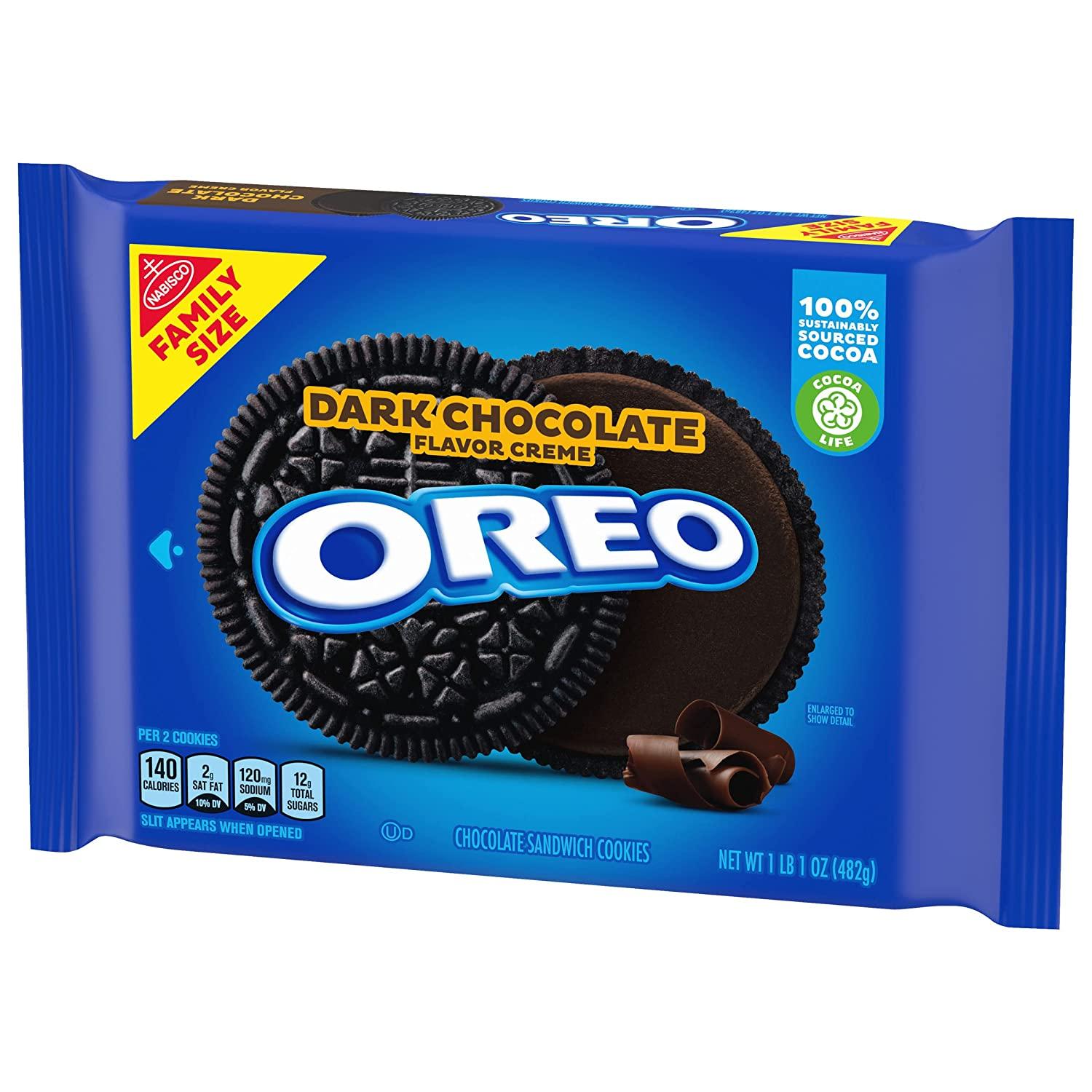 OREO Dark Chocolate Cr me Sandwich Cookies - Family Size 17 oz | Buy ...