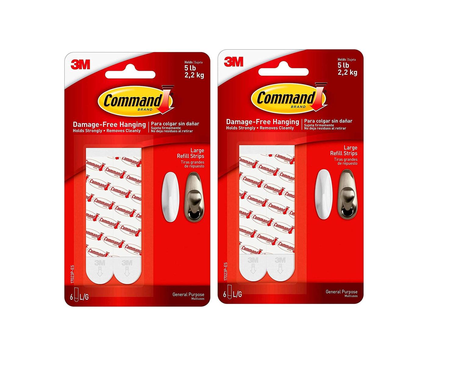 Command Refill Strips Large White 6-Strips (17023P-ES) - 2-Pack | Buy ...