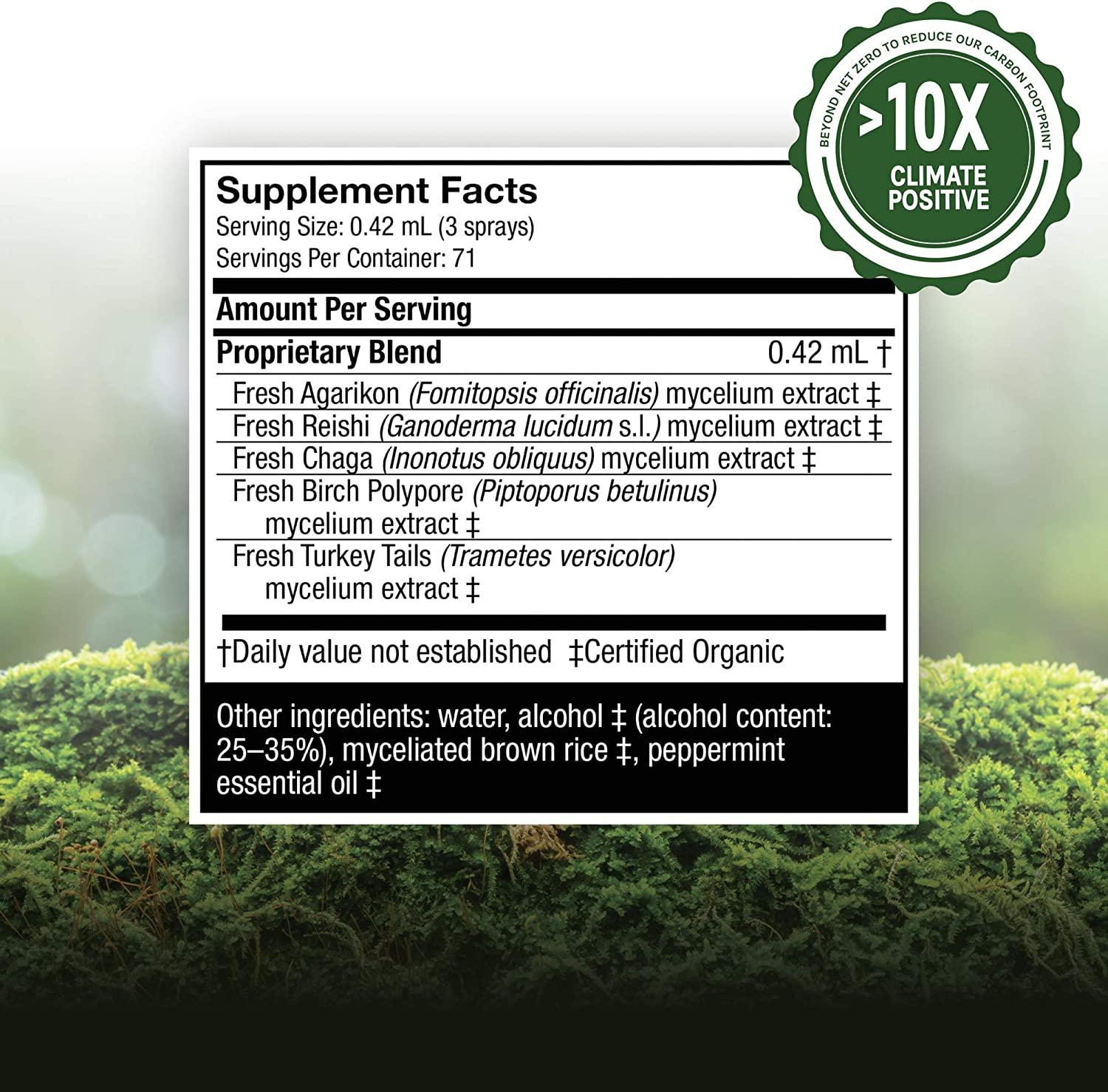 Fungi Perfecti Myco Shield Spray - Immune Support with Peppermint, 1 fl ...