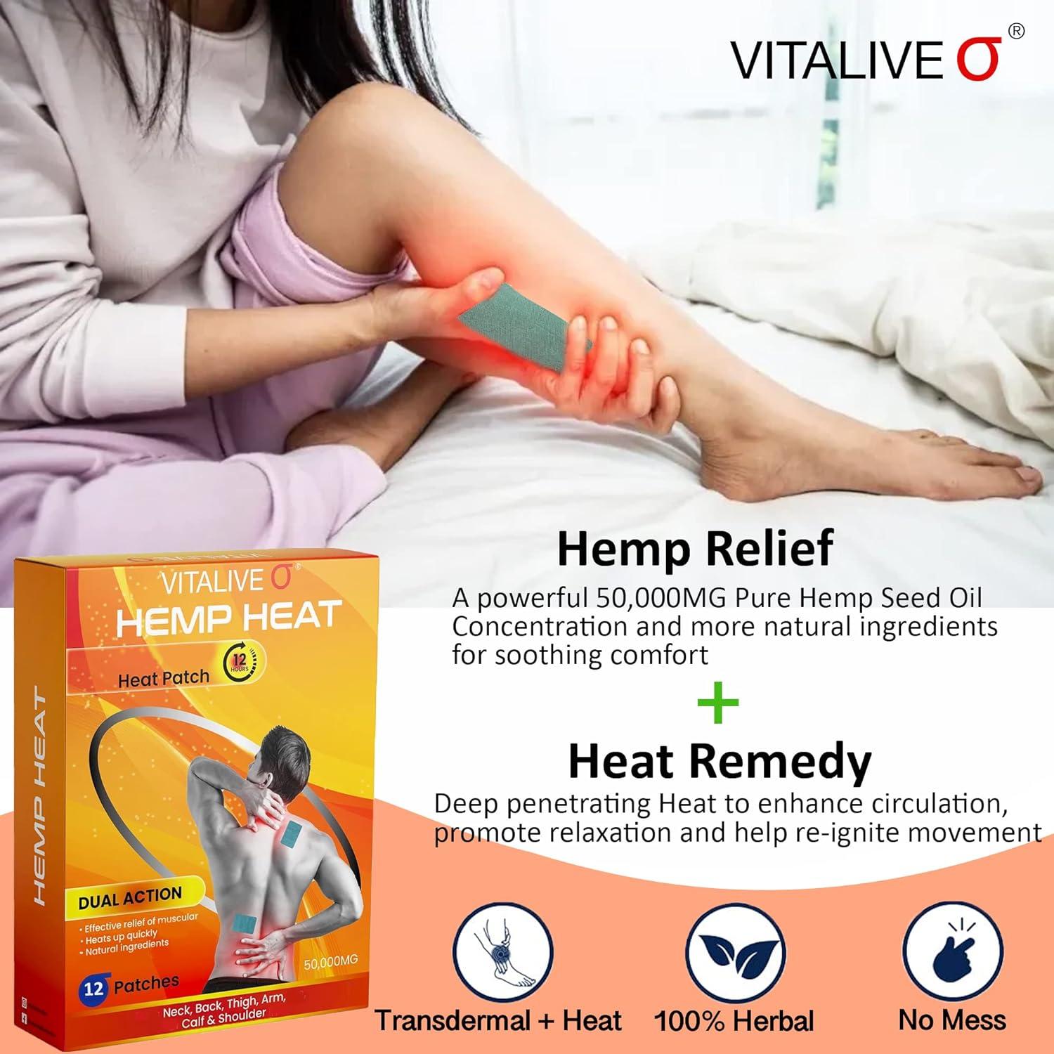 Hemp Pain Relief Patches - Deep Heat Formula for Muscle & Joint Support ...