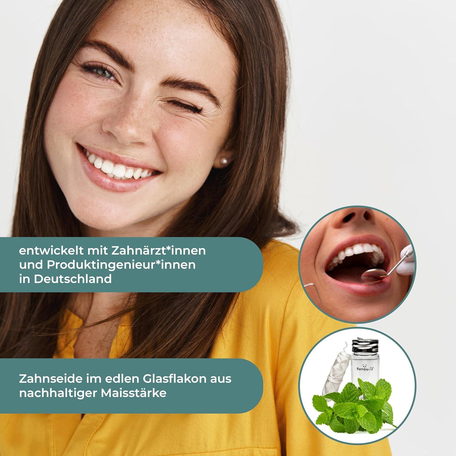 Bambuna Mint Dental Floss 30m - Zero Waste Vegan Plastic-Free in Glass ...