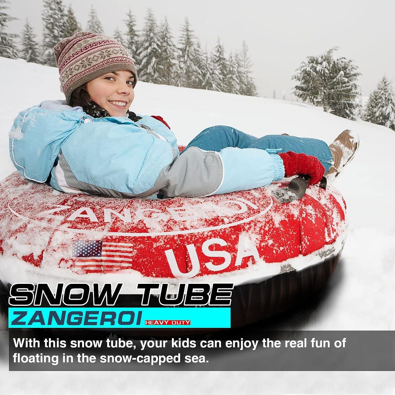 47 inch Heavy Duty Snow Tube for Kids and Adults - Inflatable Sled with ...