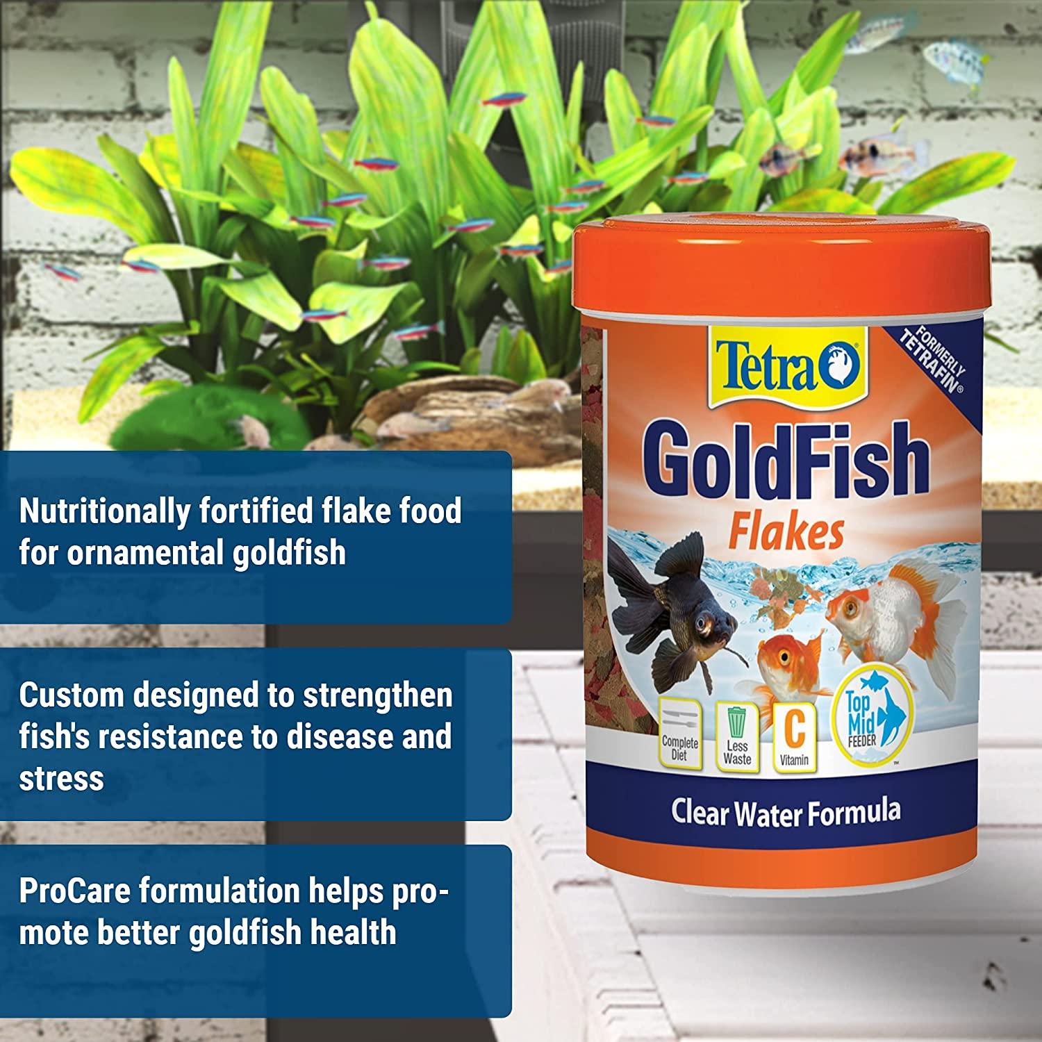 Tetra Goldfish Flakes - 3.53 oz Pack - Balanced Diet Fish Food | Buy ...