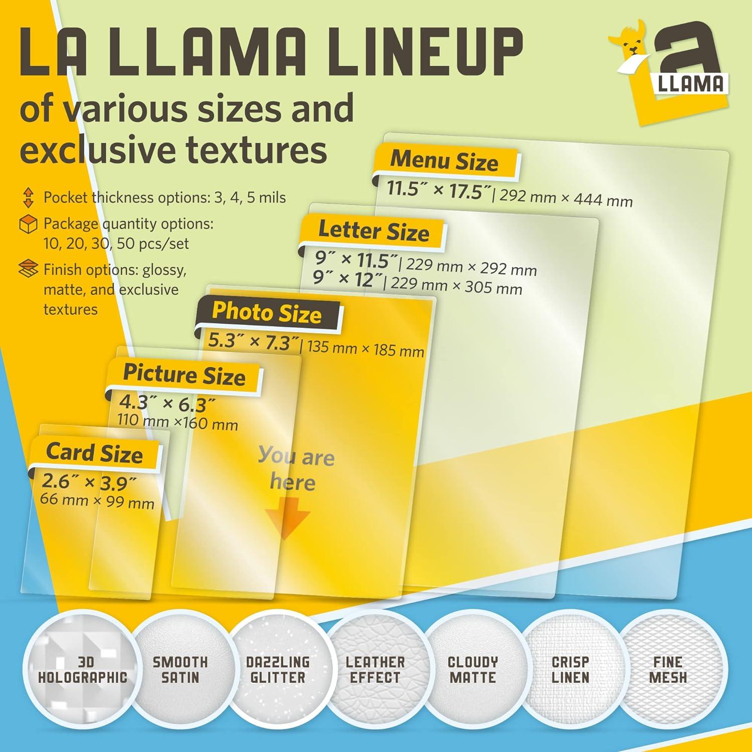 Self Adhesive Laminating Sheets 5.3 x 7.3 Inches 4 Mil Thick 20 Pack ...