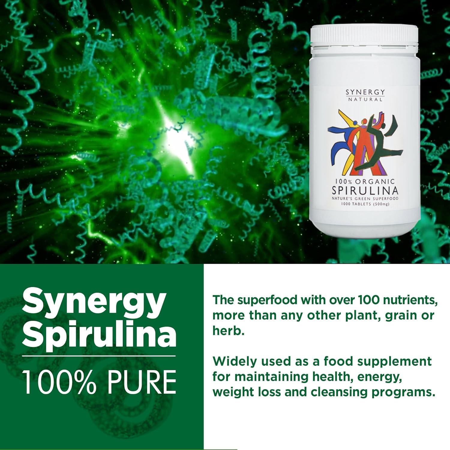 Synergy Natural Organic Spirulina Tablets - 1000 Count | Buy Now with ...