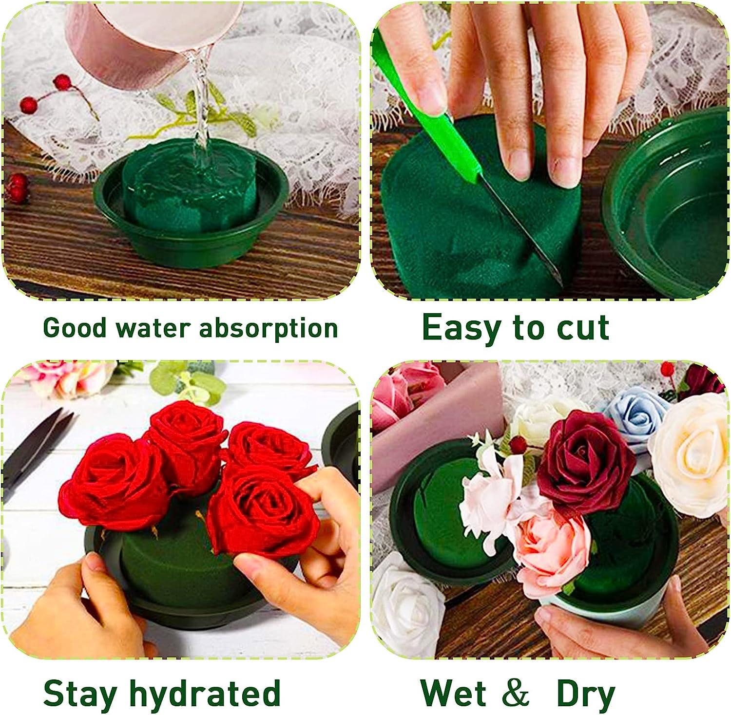24 Pcs Round Floral Foam Blocks - Flower Arrangement Supplies for ...