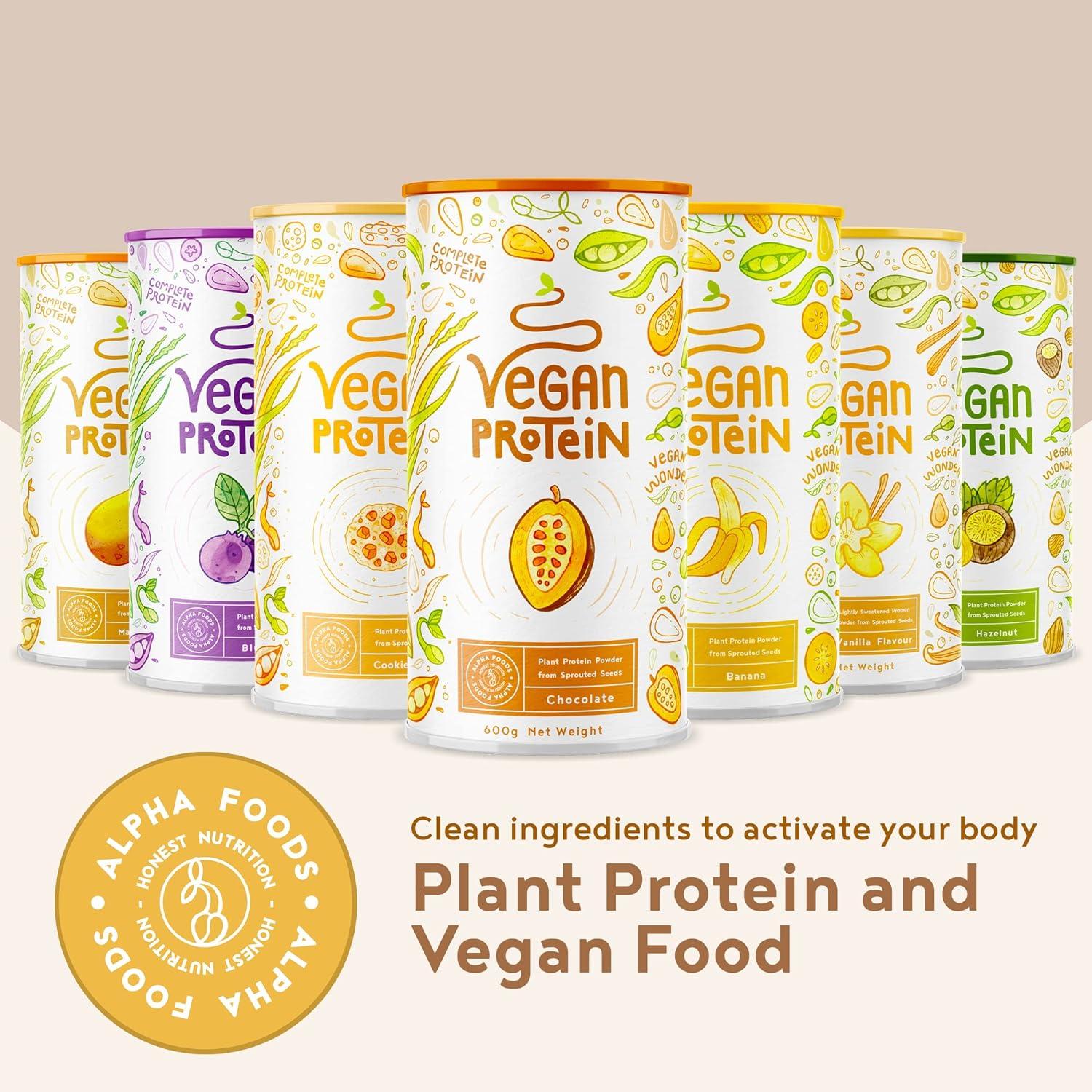 Alpha Foods Vegan Protein Powder - Chocolate Flavour - High Protein Low ...