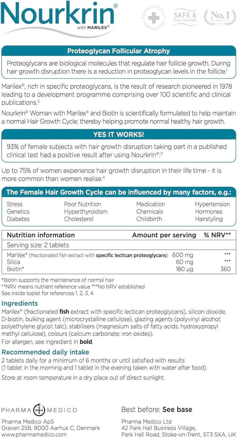 Nourkrin Woman for Healthy Hair Growth food supplement with Marilex ...