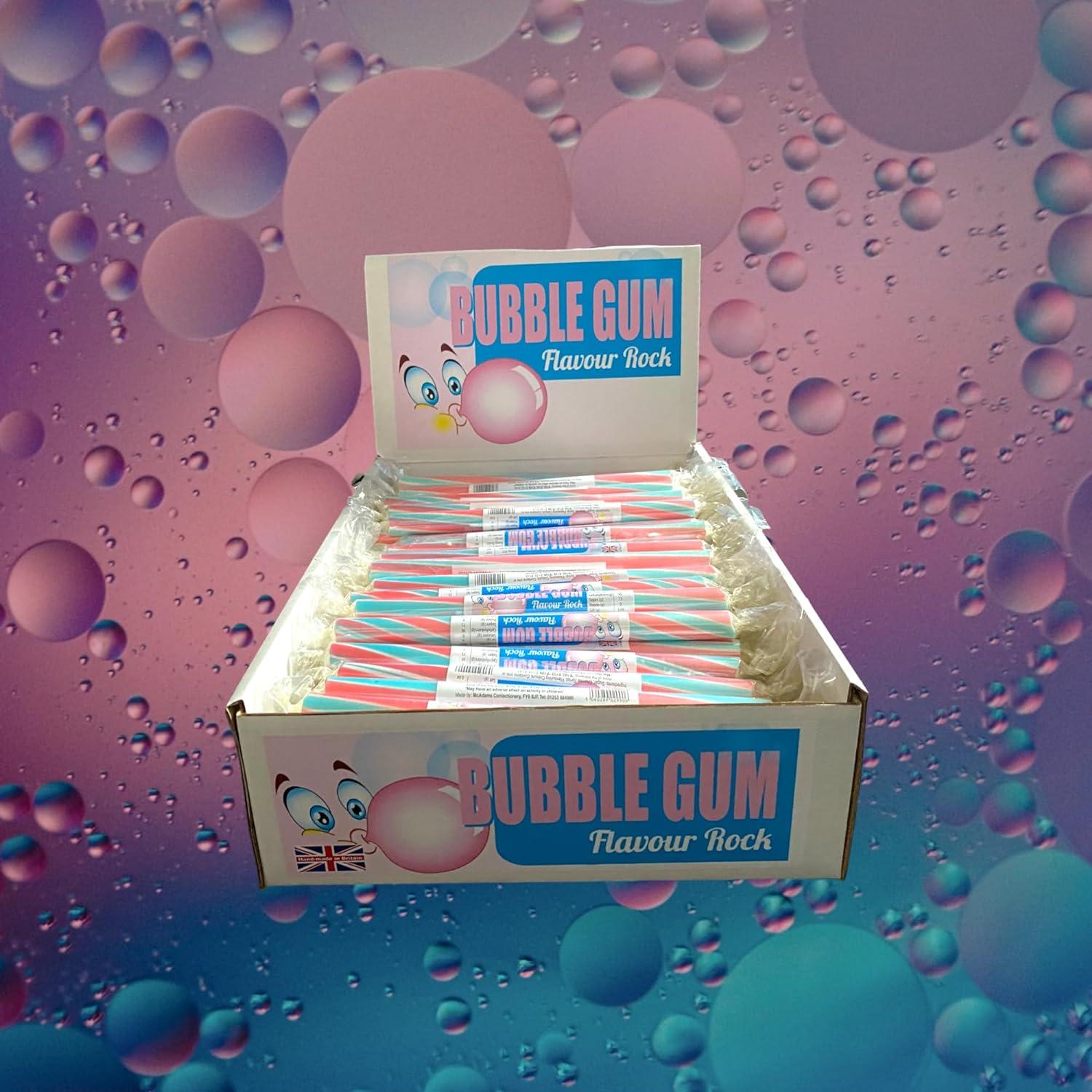 50 X Bubble Gum Rock Sticks Handmade Traditional Rainbow Classic Sweets ...