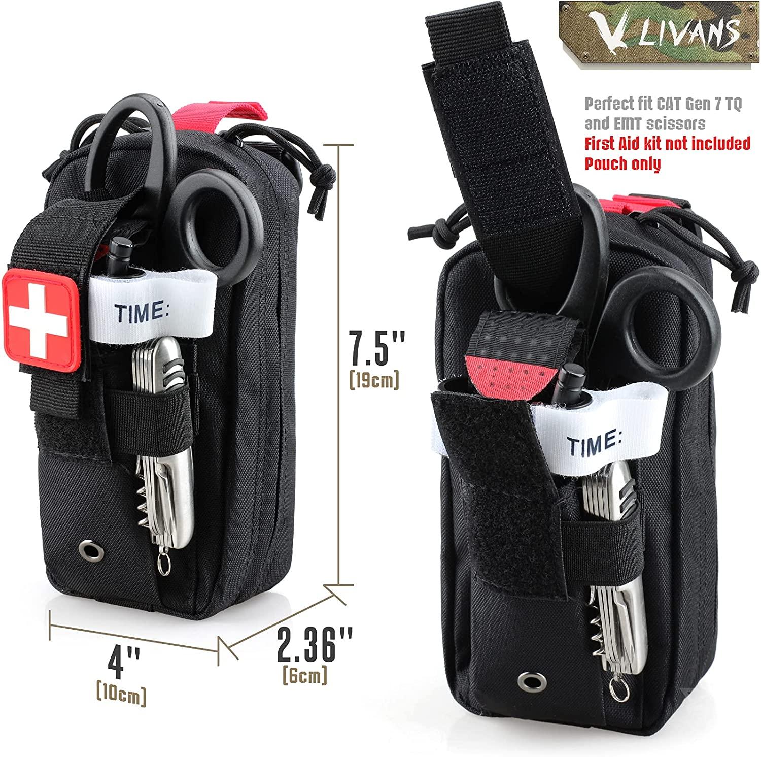 LIVANS Tactical MOLLE Medical Pouch - Rip-Away EMT First Aid Kit | IFAK Trauma Bag with Cross ...
