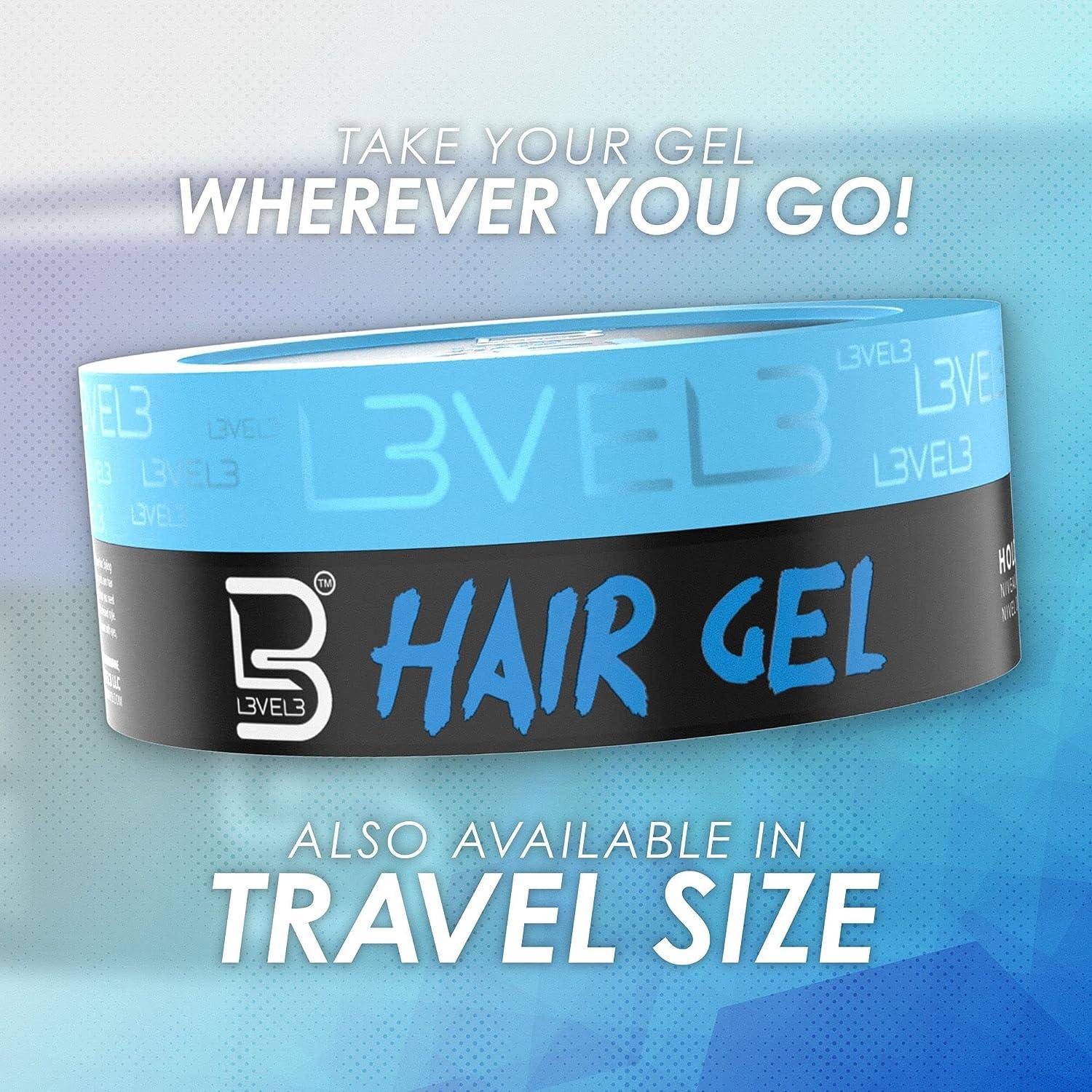 Level 3 Hair Gel - Super Strong Hold, Flake Free, Long Lasting Shine ...
