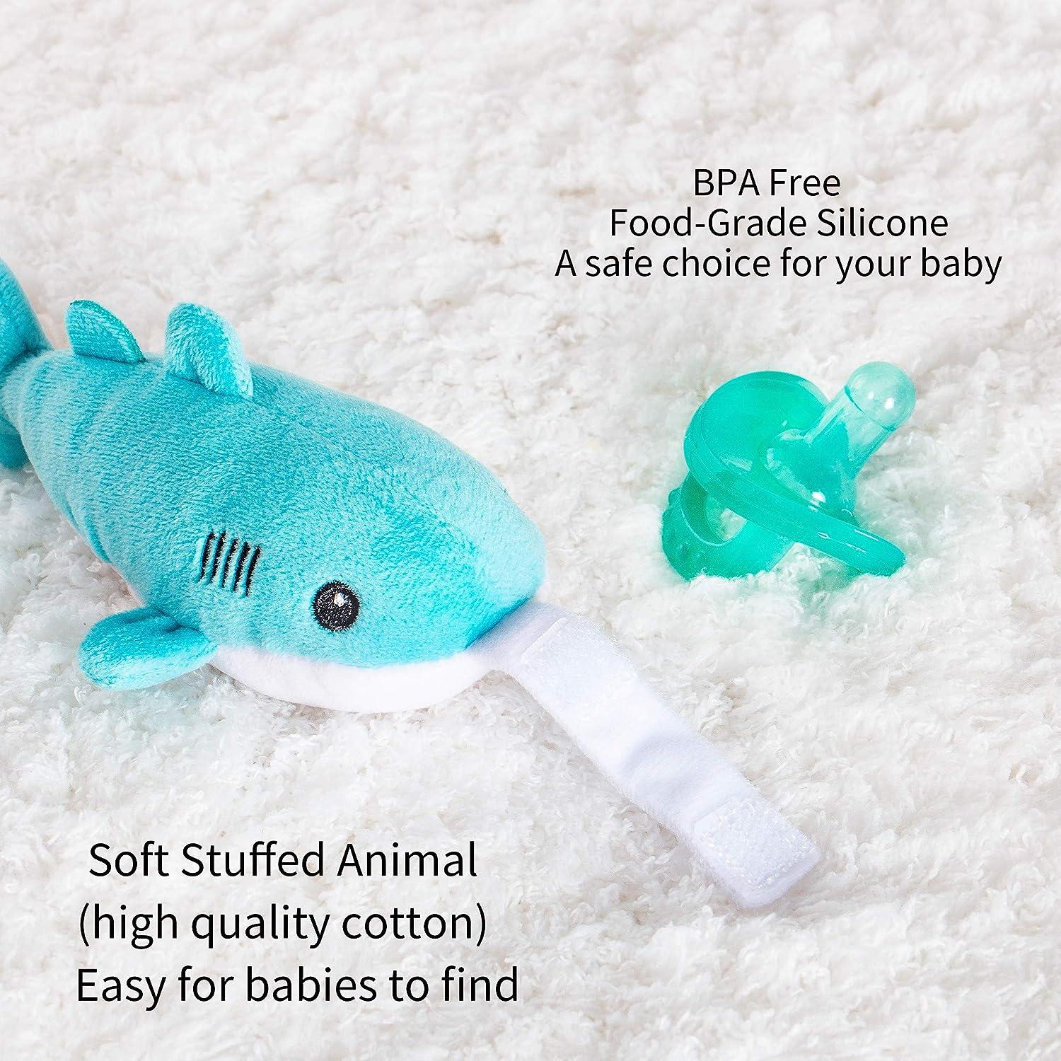Plush Whale Pacifier Holder with Detachable Stuffed Animal - Silicone ...