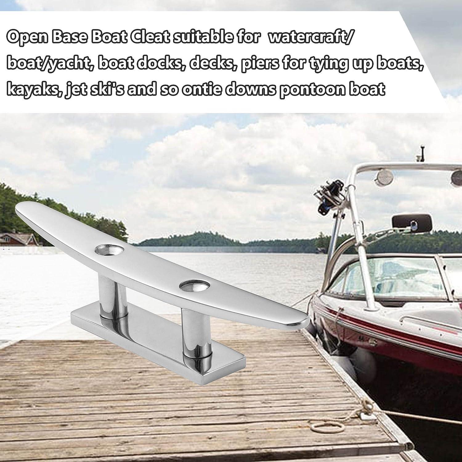 6 Stainless Steel Boat Cleats - Pack of 2 | Open Base Dock Cleats for ...