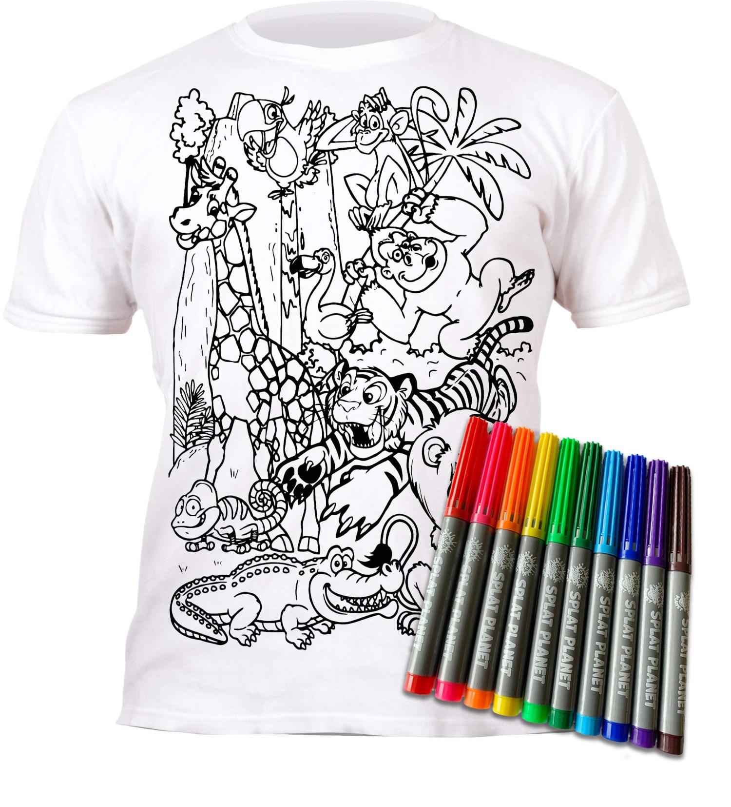 Splat Planet Color in Zoo T-Shirt | 10 Non-Toxic Washable Magic Pens ...