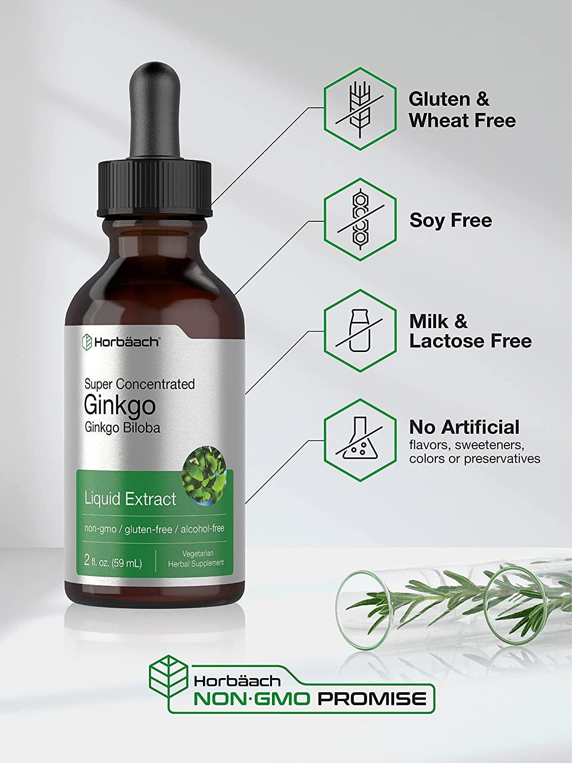 Ginkgo Biloba Leaf Liquid Extract 2 oz - Alcohol-Free | Vegetarian, Non ...