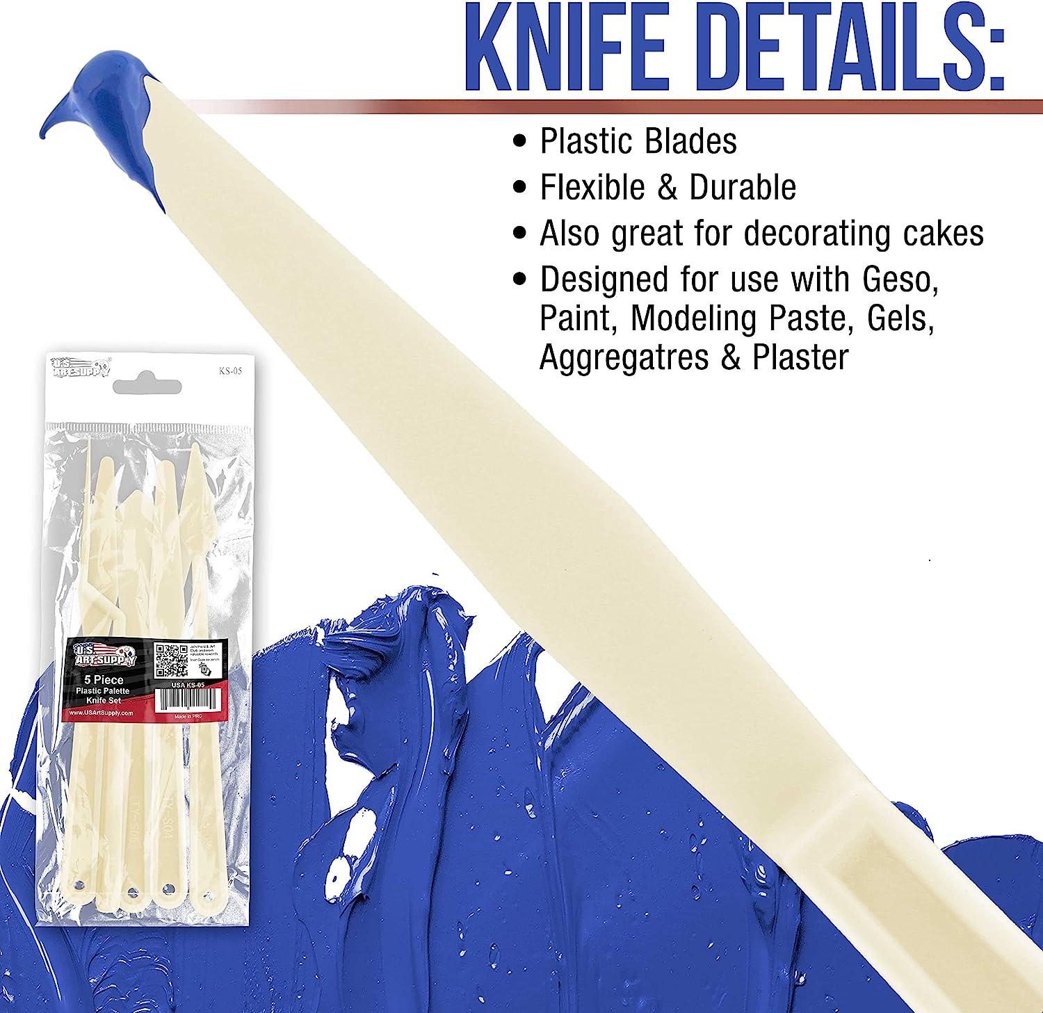 U.S. Art Supply 5-Piece Plastic Palette Knife Set - Versatile Knives ...