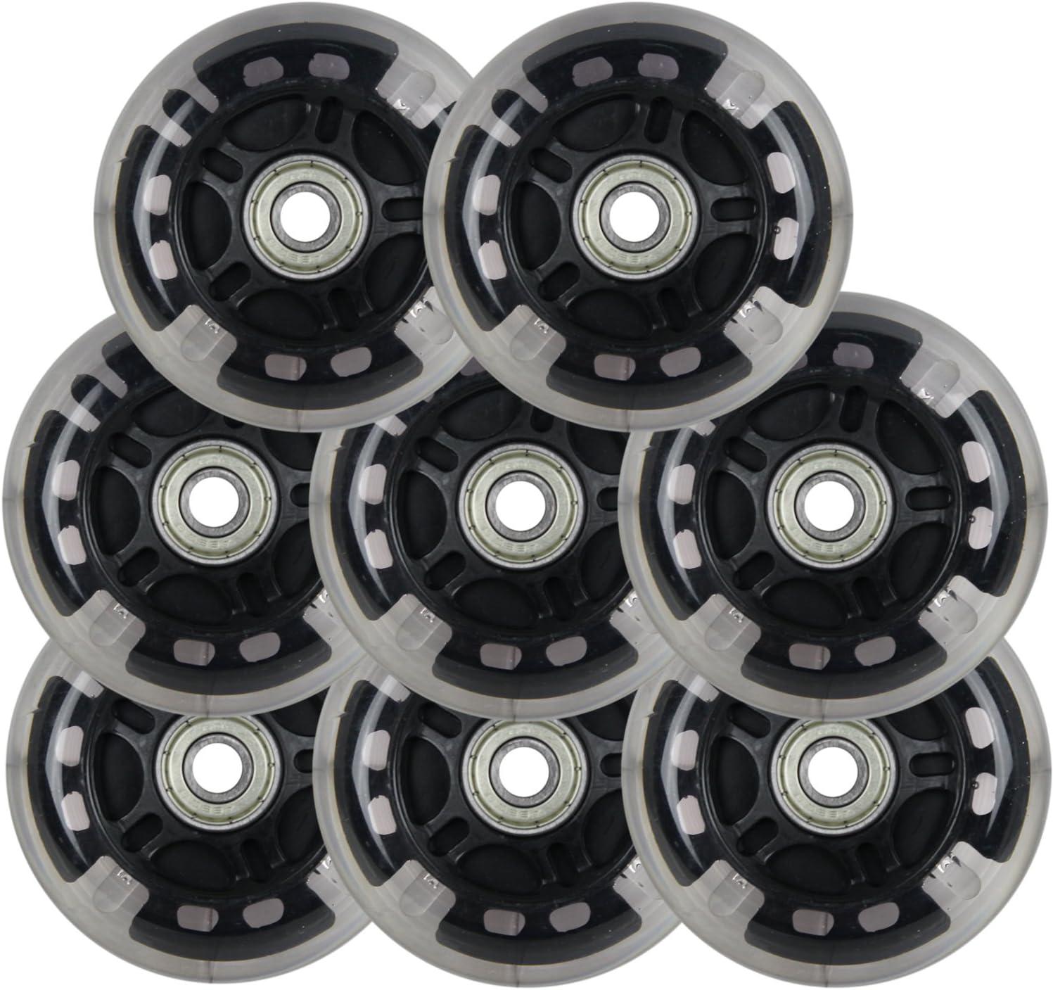 LED Inline Wheels 82a Roller Blade Ripstik Light Up 76mm - 8 Pack | Buy ...