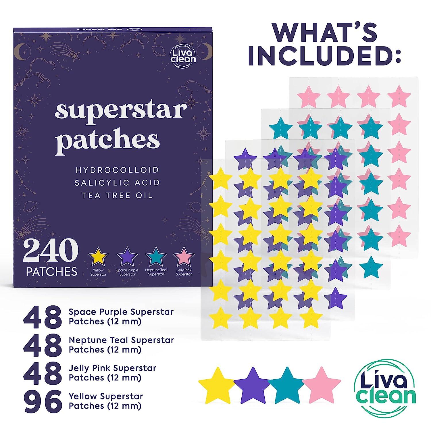 LivaClean Mixed Superstar Pimple Patches with Salicylic Acid & Tea Tree - 240 CT | Cute Star ...